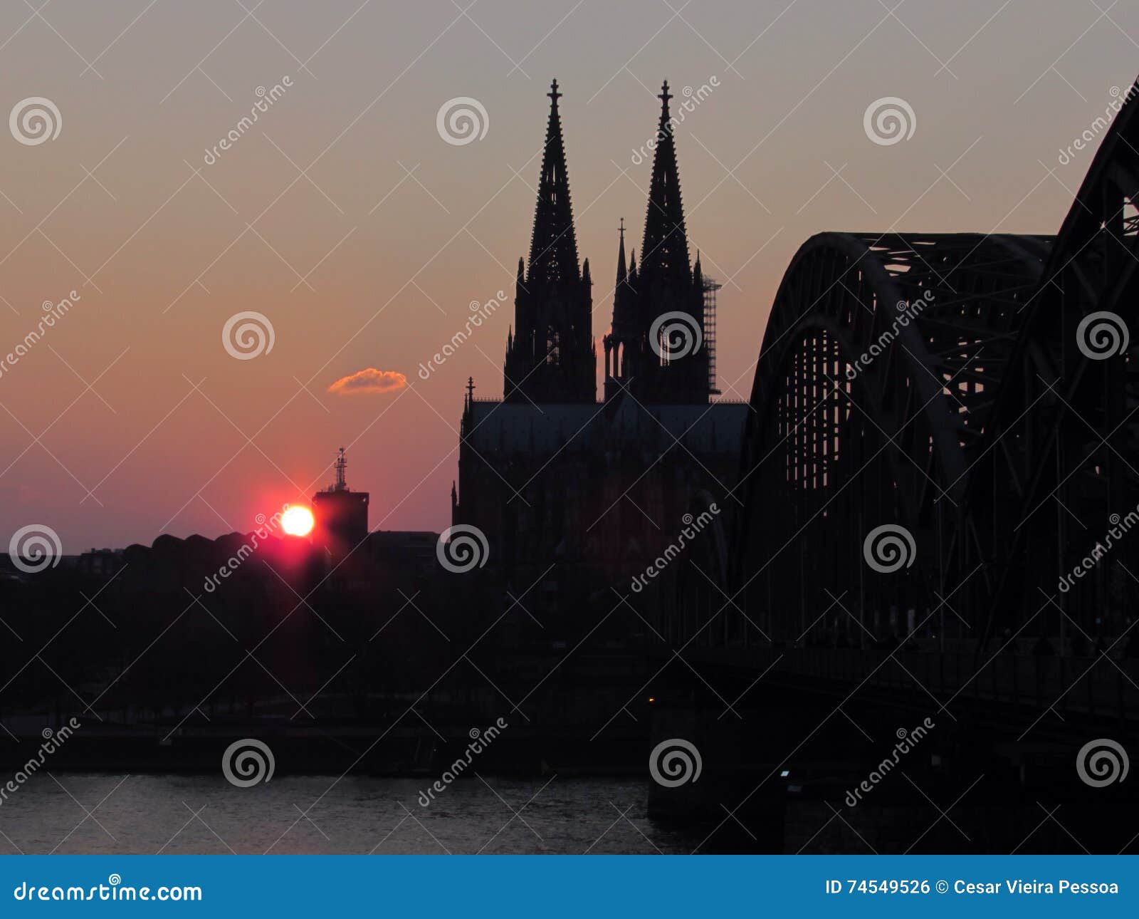 Sunset stock photo. Image of church, cathedral, cologne - 74549526