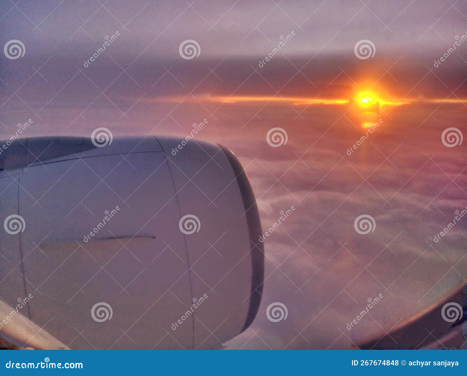 Sunset Behind the Airplane Window Stock Photo - Image of sunset ...