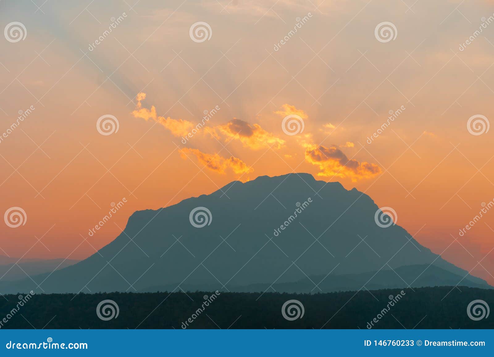Sunset Behind the Big Mountain Stock Image - Image of ancient, frost ...