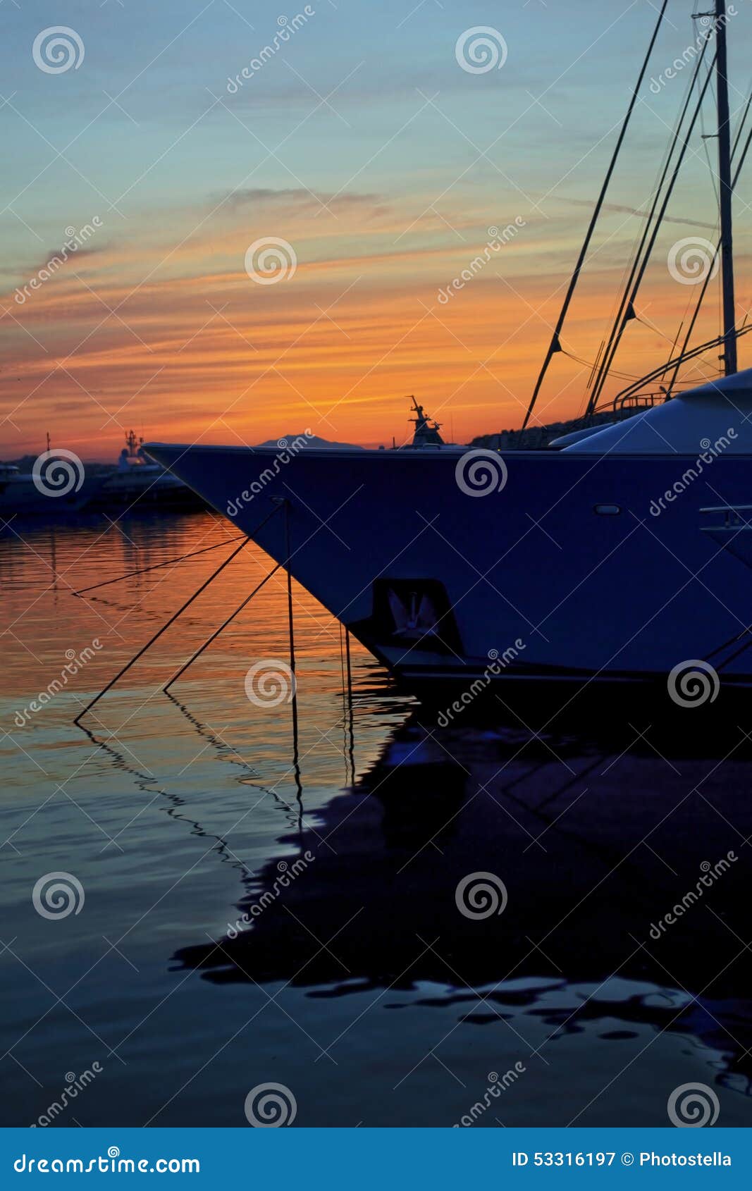 Sunset Behind the Boats at Alimos Marine Attica Greece Stock Image ...