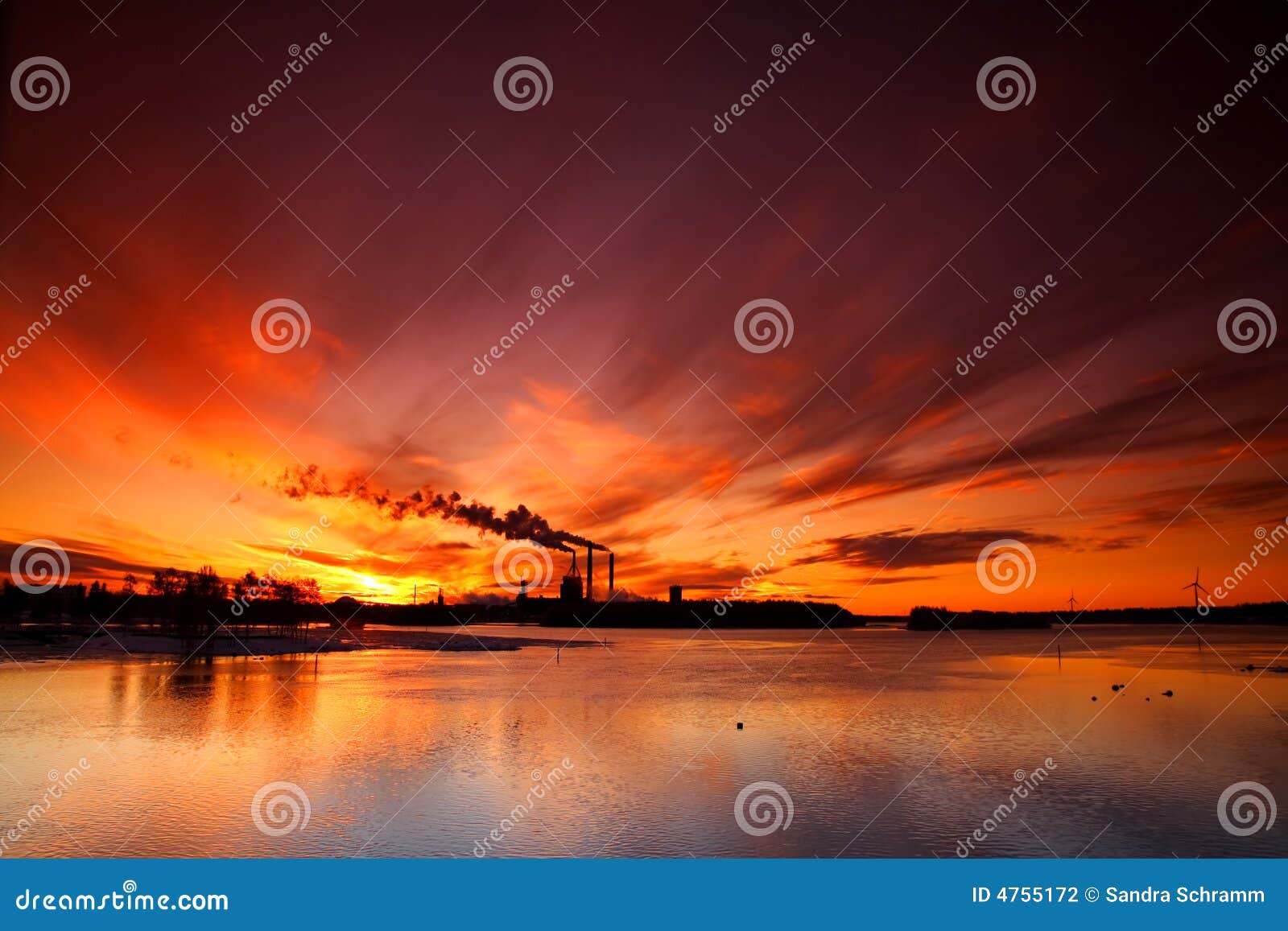 Sunset behind factory stock photo. Image of greenhouse - 4755172