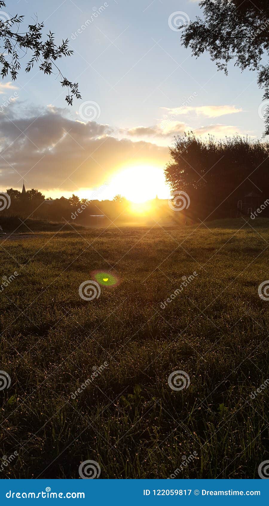 Sunset stock image. Image of lightning, warm, field - 122059817