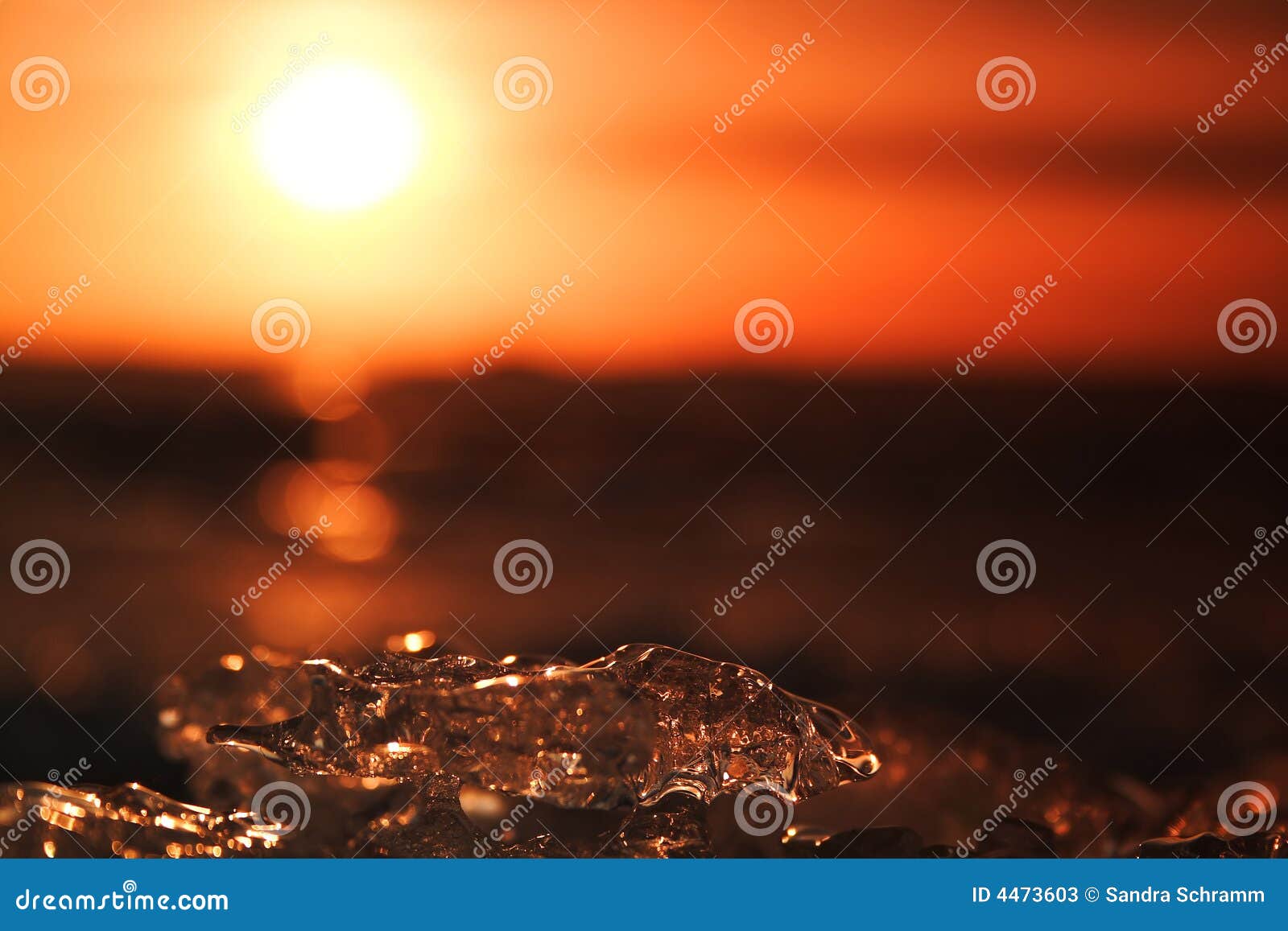 Sunset behind ice stock image. Image of calendar, country - 4473603