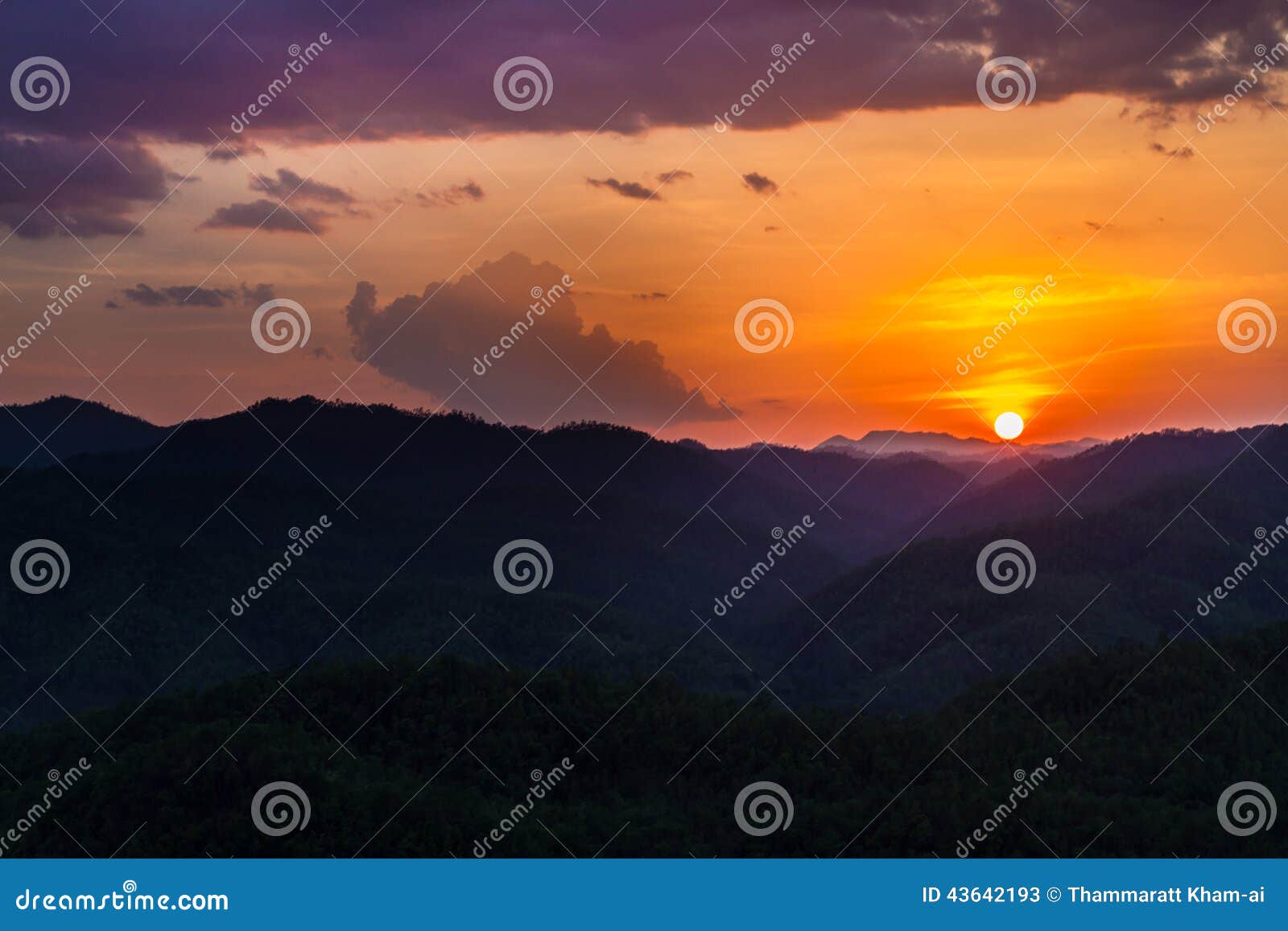 Sunset stock image. Image of cloudy, sunset, mountain - 43642193