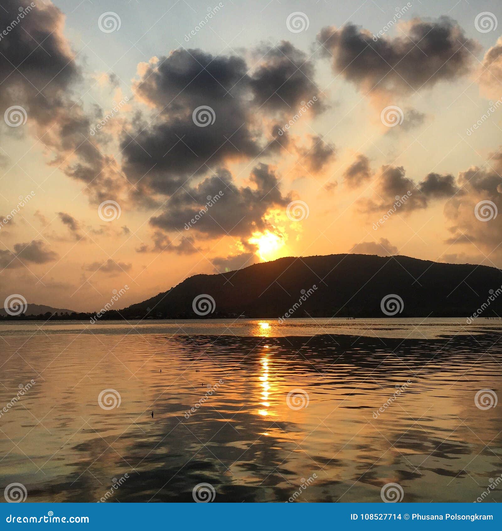 Sunset behind the mountain stock photo. Image of paradise - 108527714