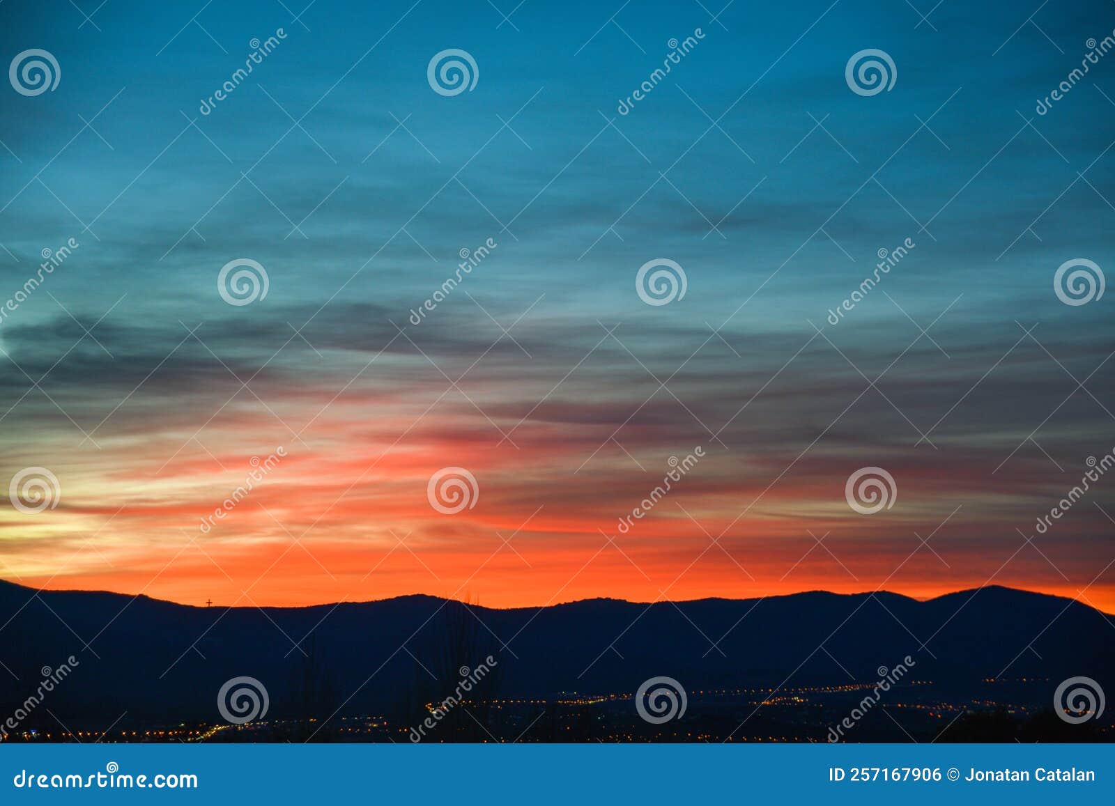Sunset Behind the Mountains 1 Stock Photo - Image of orange, sunset ...