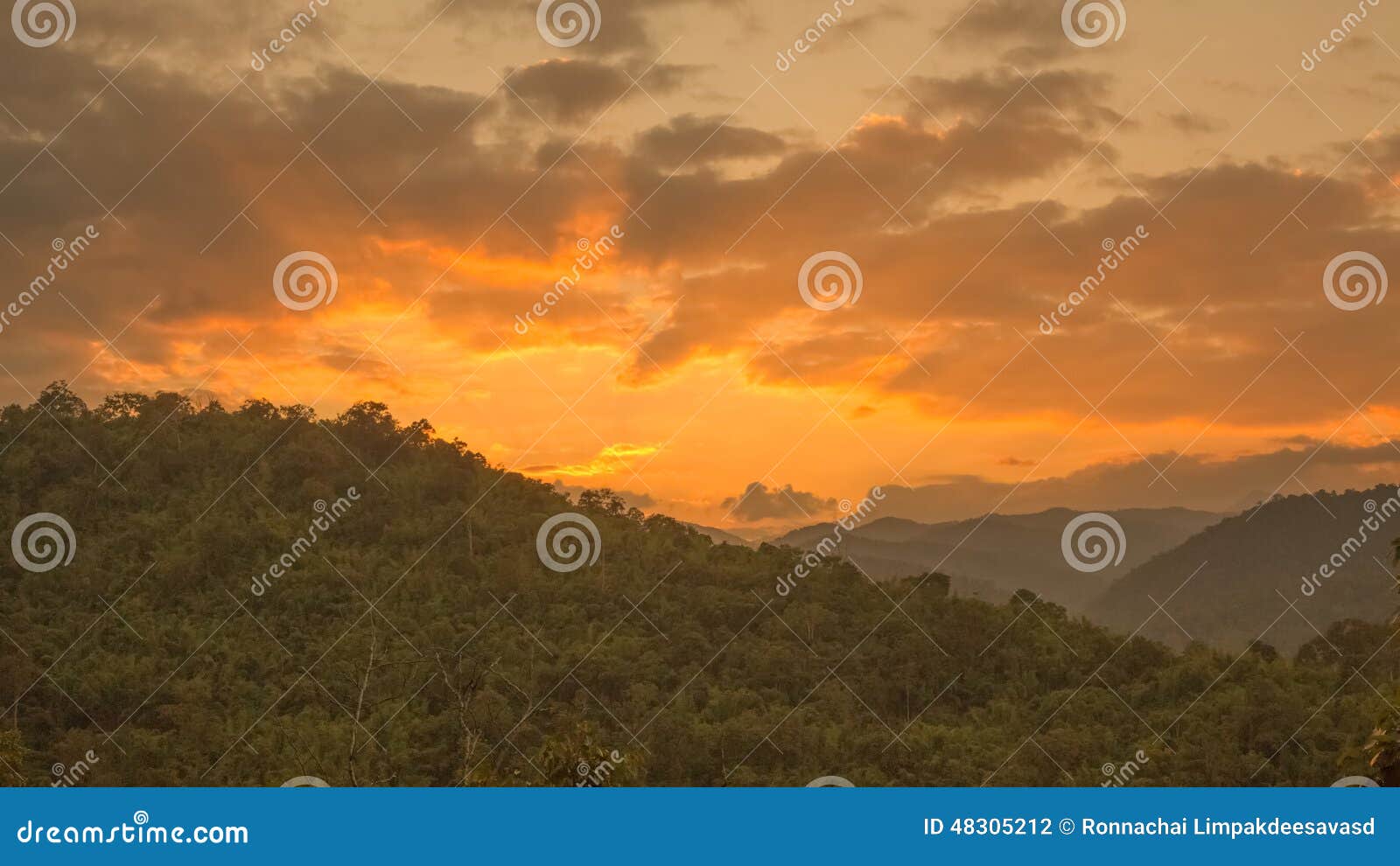 Sunset behind mountains stock photo. Image of clear, dawn - 48305212
