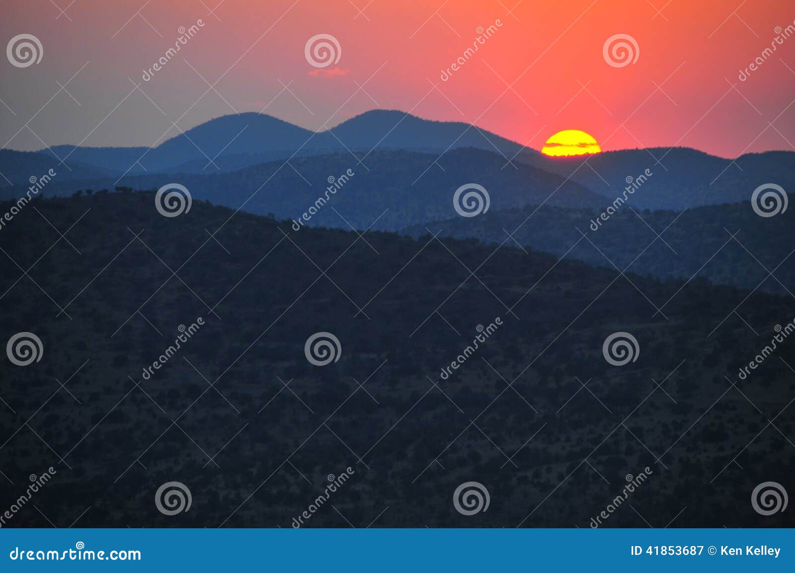 Sunset behind mountains. stock image. Image of bend, mountains - 41853687