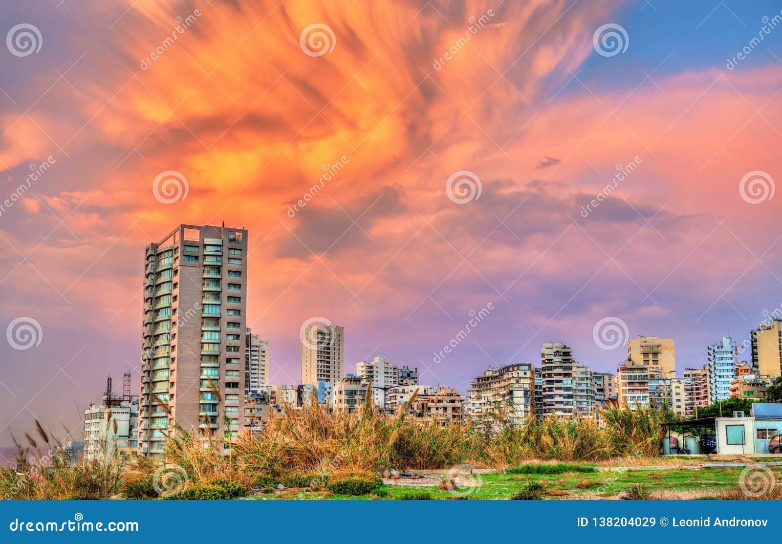 Sunset at Beirut in Lebanon Stock Image - Image of nature, life: 138204029
