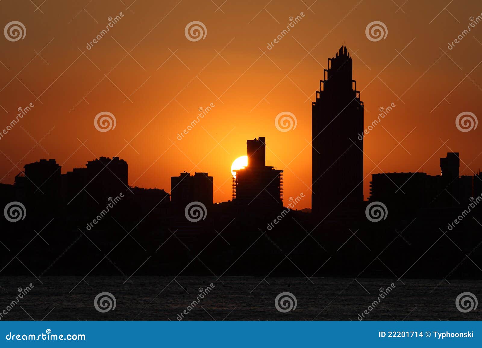 Sunset in Benidorm, Spain stock photo. Image of spain - 22201714