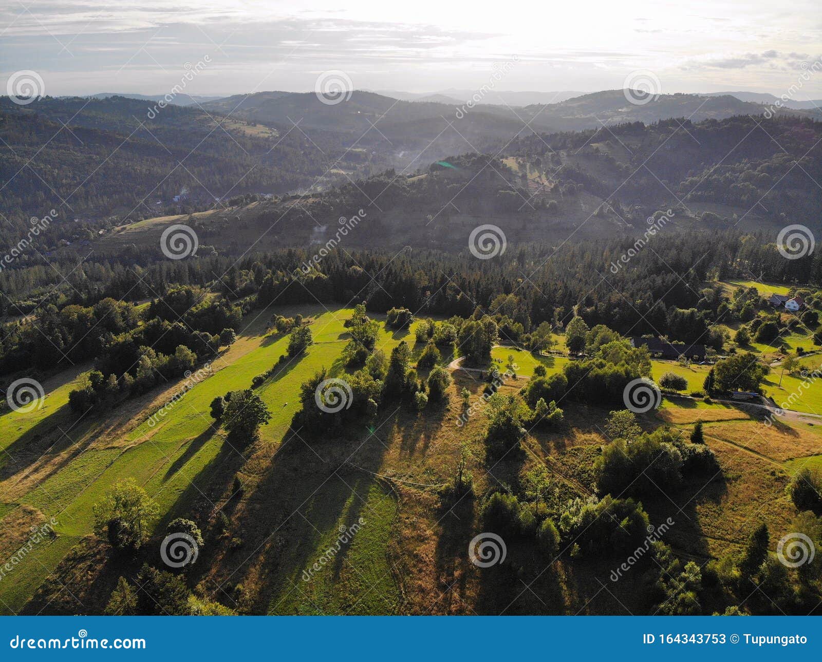 Sunset in Beskids, Poland stock image. Image of polish - 164343753
