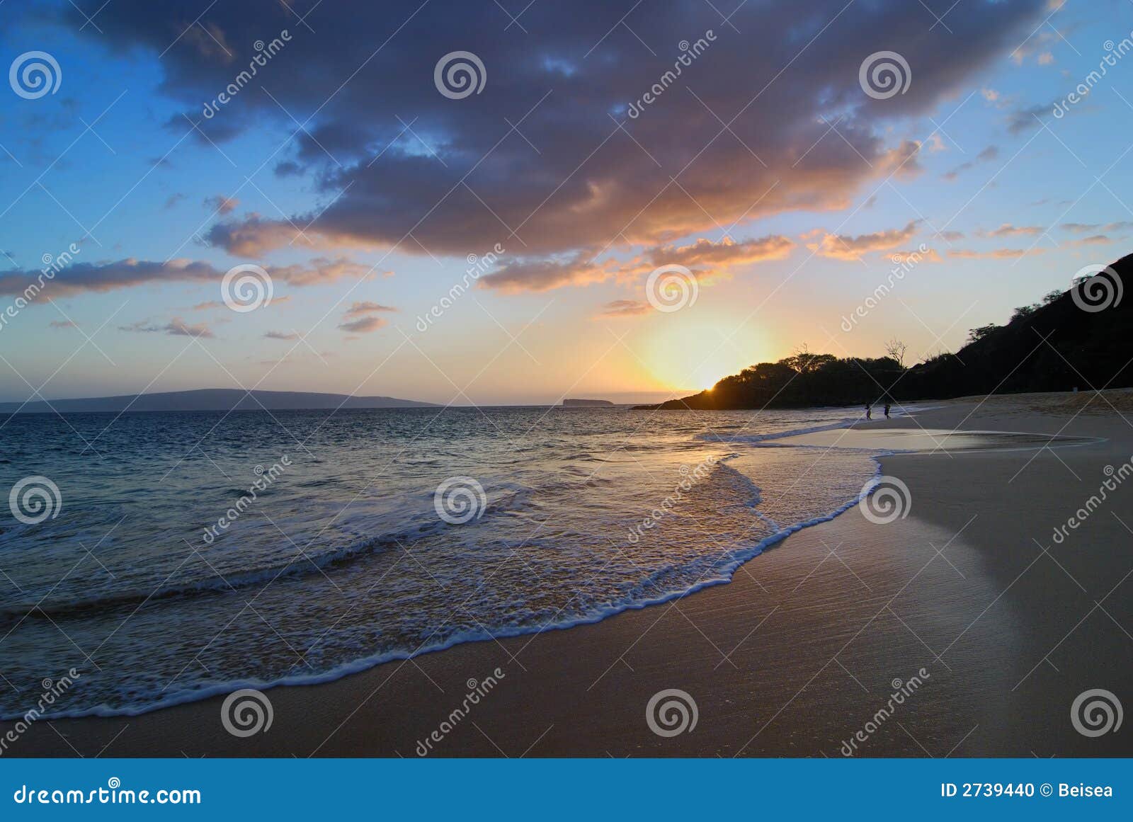 Sunset at the Big Beach stock photo. Image of sand, hawaii - 2739440