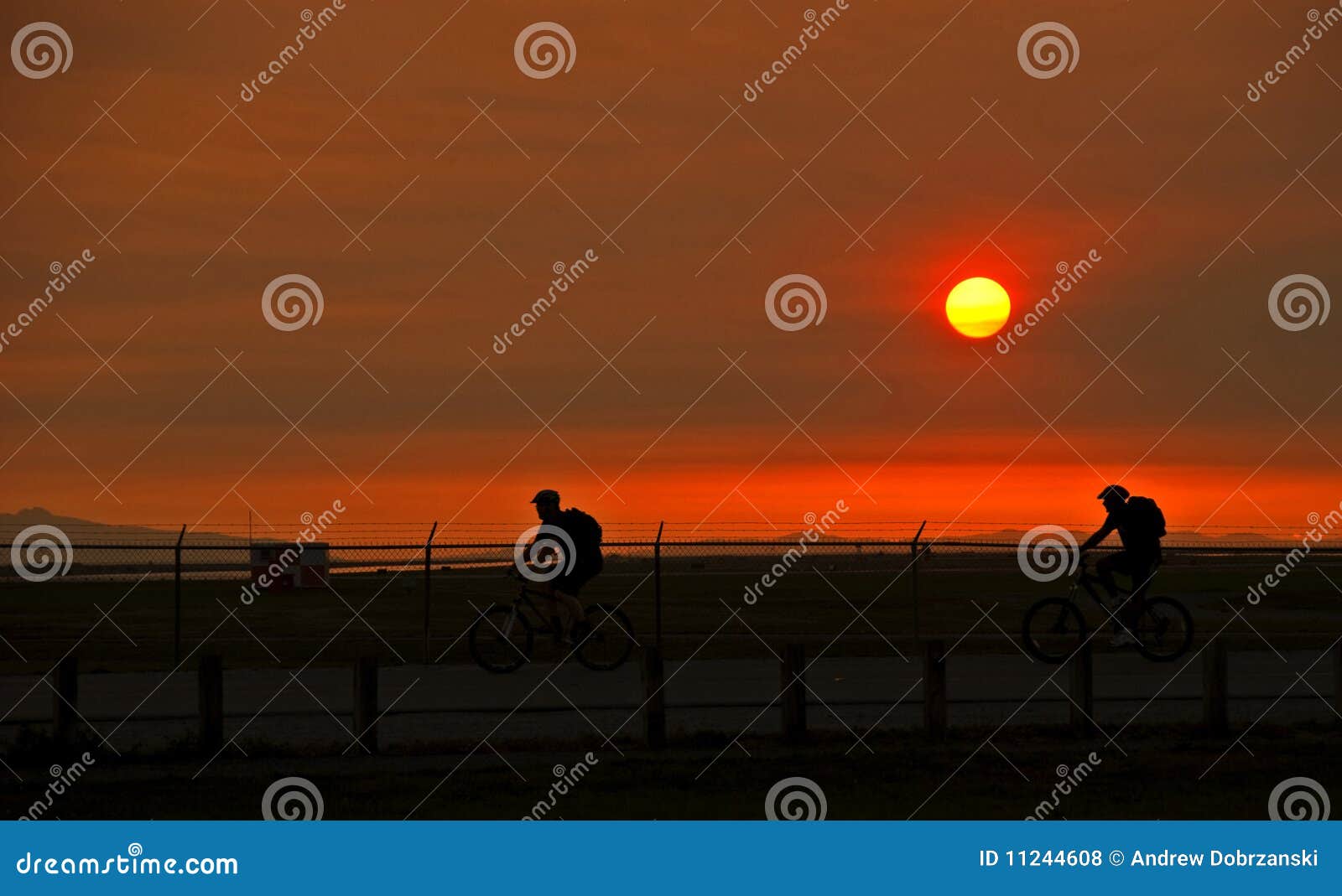 Sunset Bike Riders stock photo. Image of mountainbike - 11244608