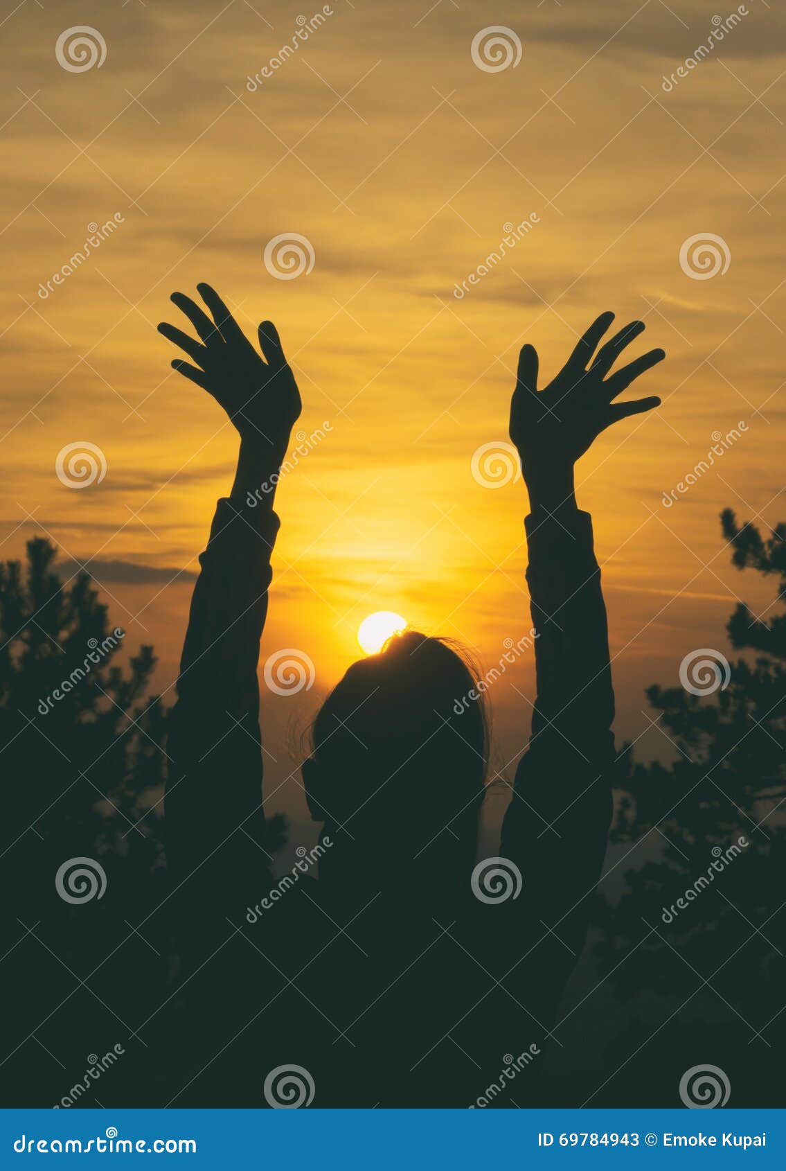 Sunset Blessing stock image. Image of standing, blessing - 69784943