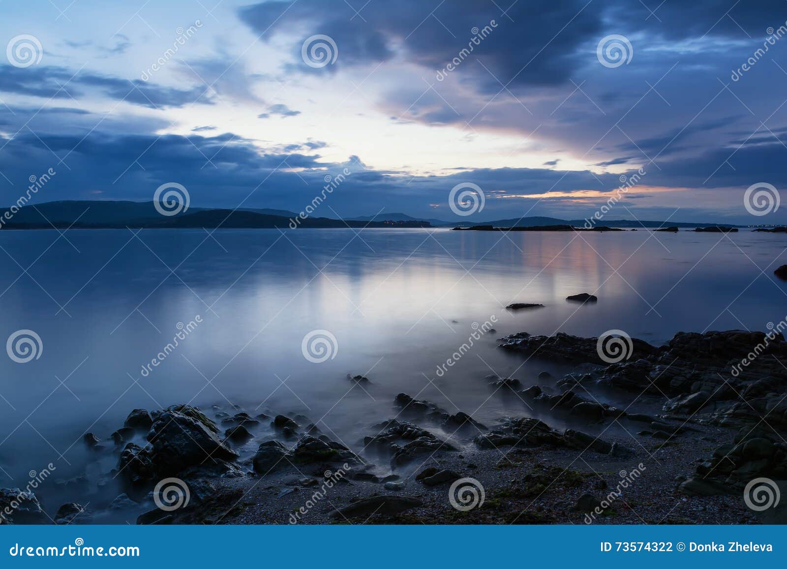 Sunset in the Blue Hour, Black Sea Coast, Bulgaria Stock Photo - Image ...
