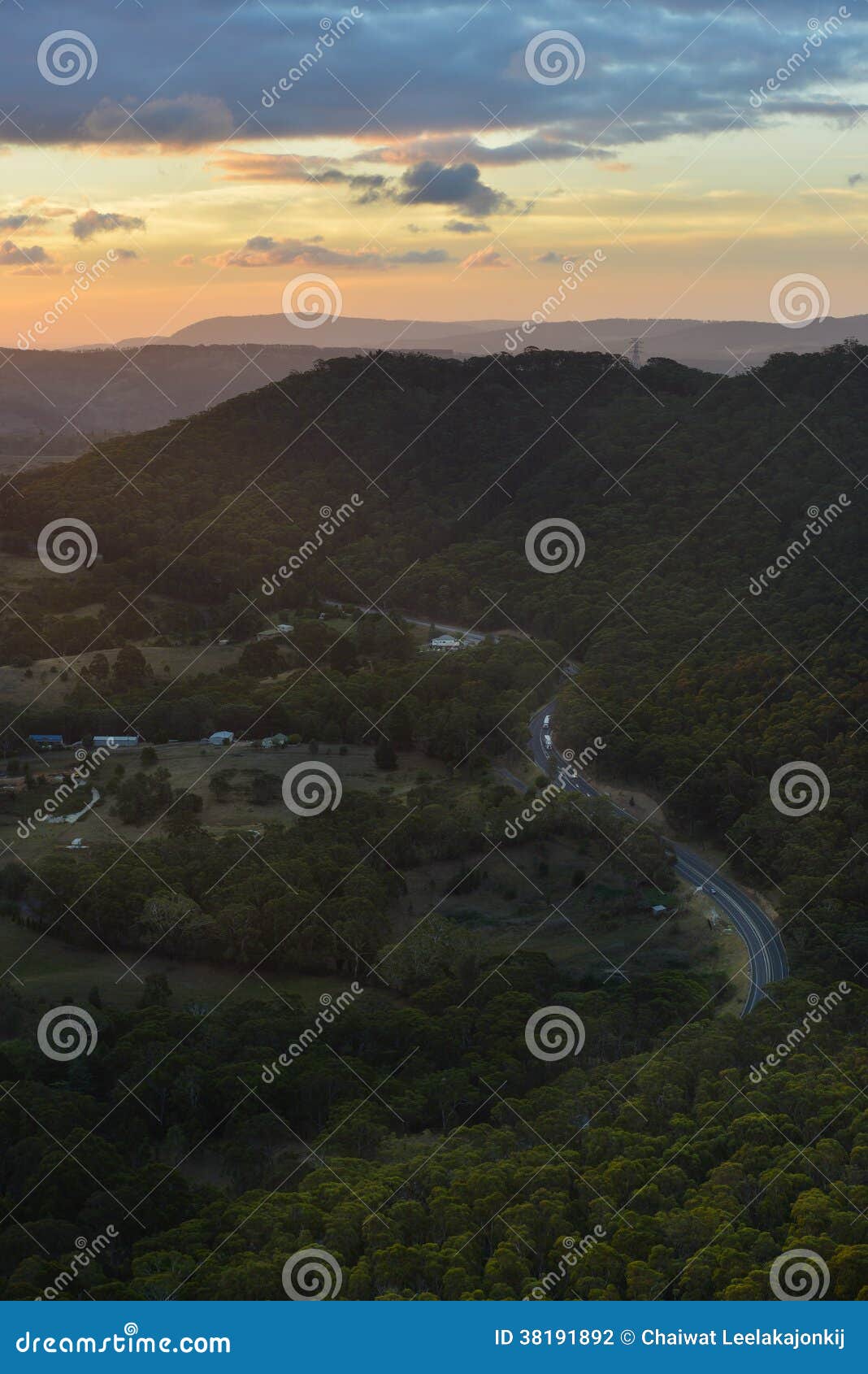 Sunset from Blue Mountains National Park. Stock Photo - Image of ...