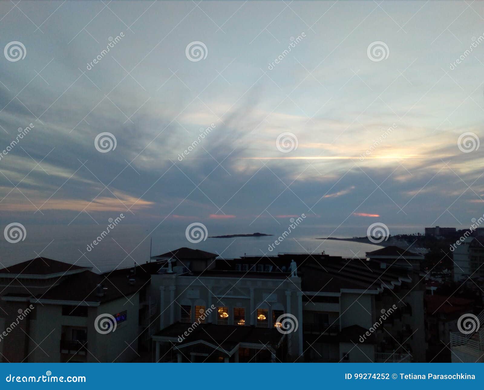 Sunset stock photo. Image of blue, night, beach, sunset - 99274252