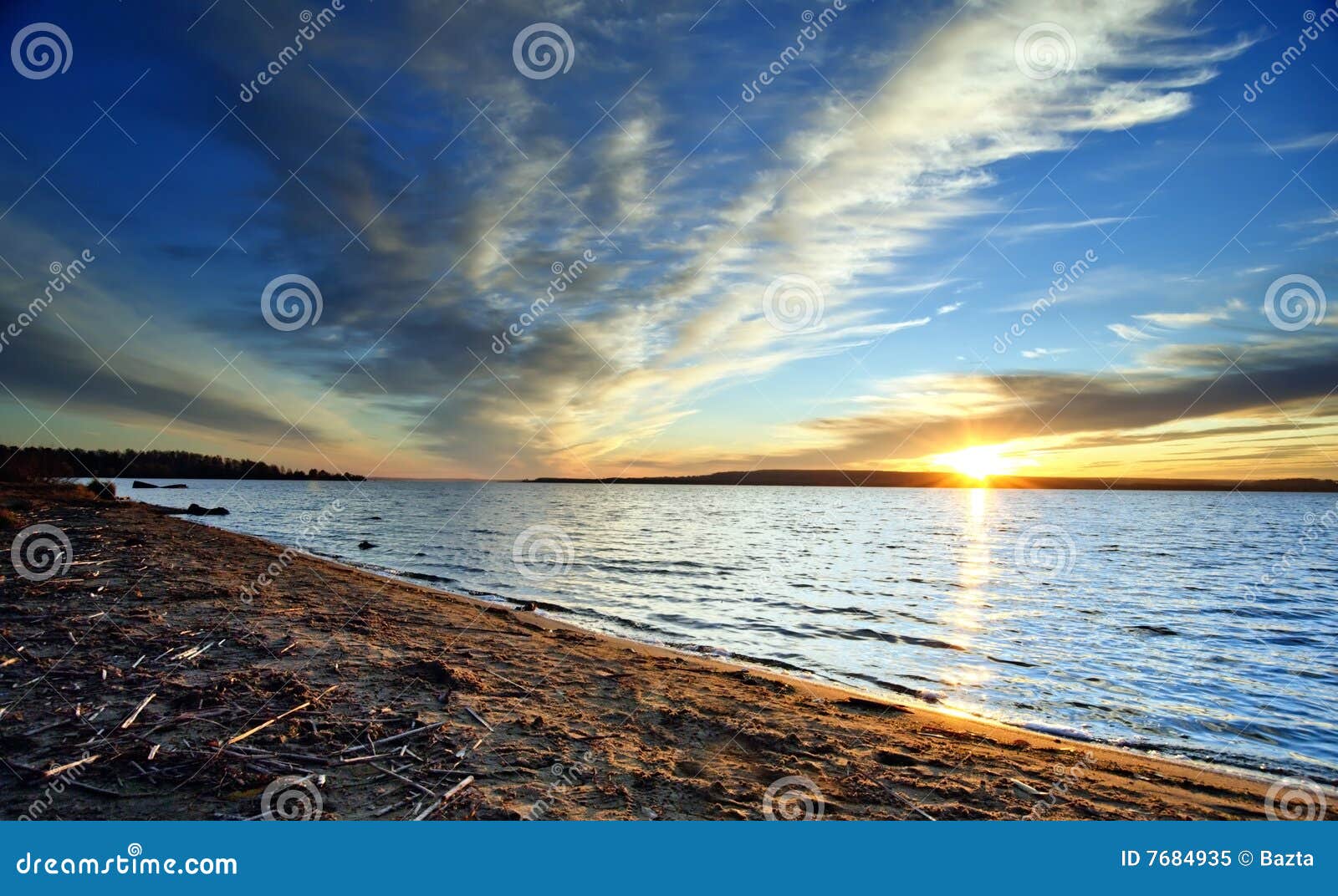 Sunset with blue sky stock image. Image of night, blue - 7684935