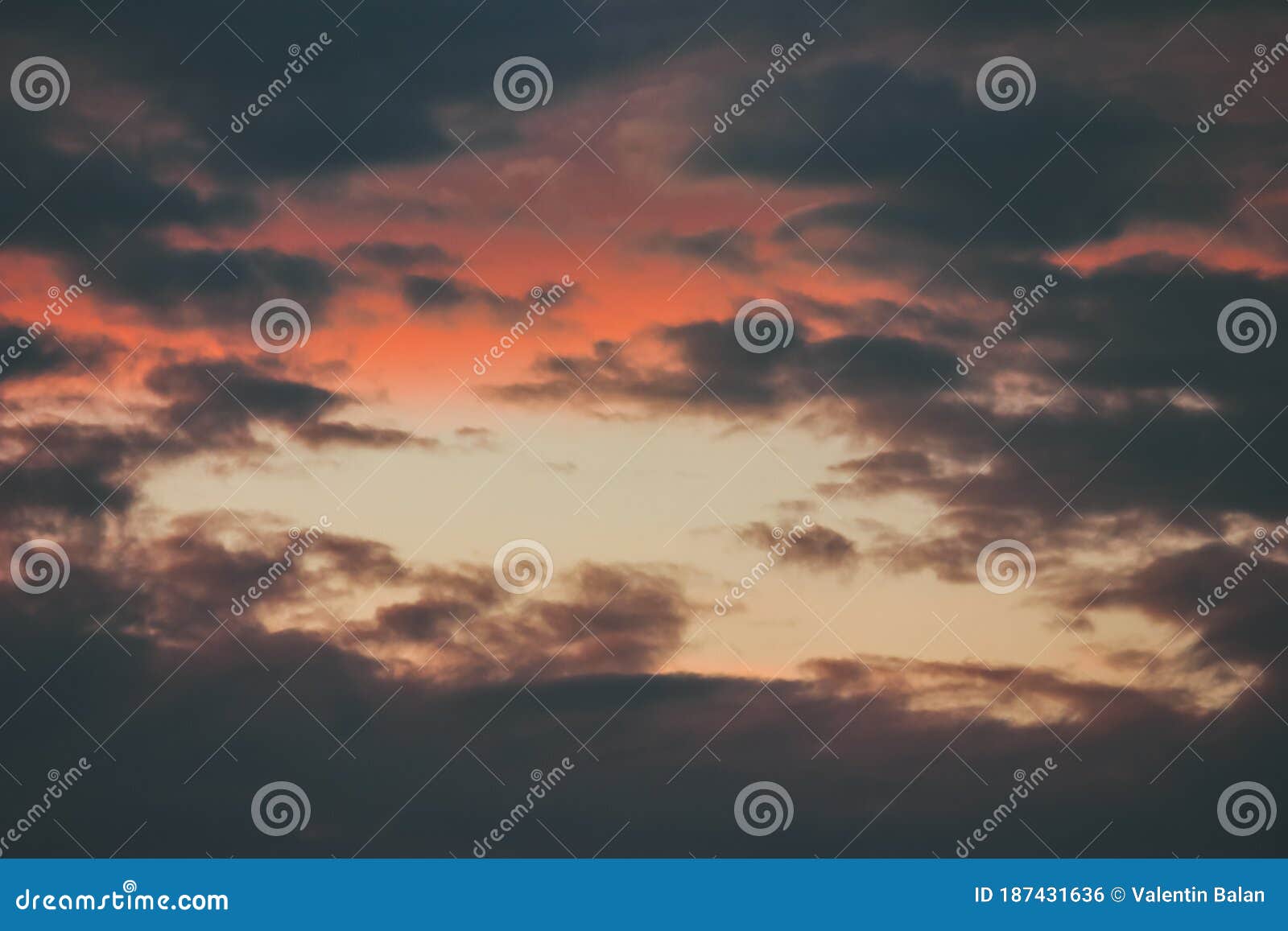 Sunset Blue Sky with Pink Clouds Stock Photo - Image of natural ...