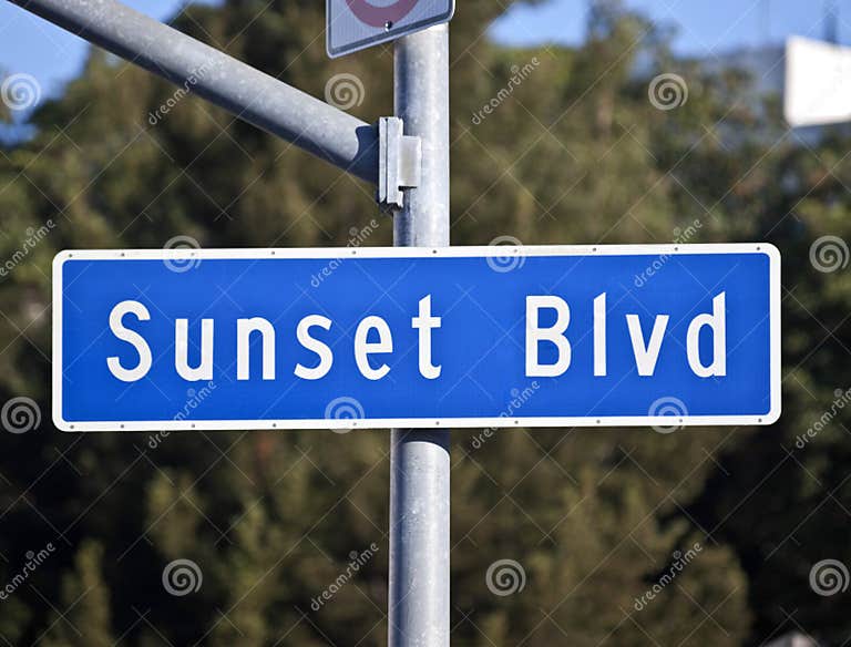 Sunset Blvd Sign stock image. Image of california, states - 15918105