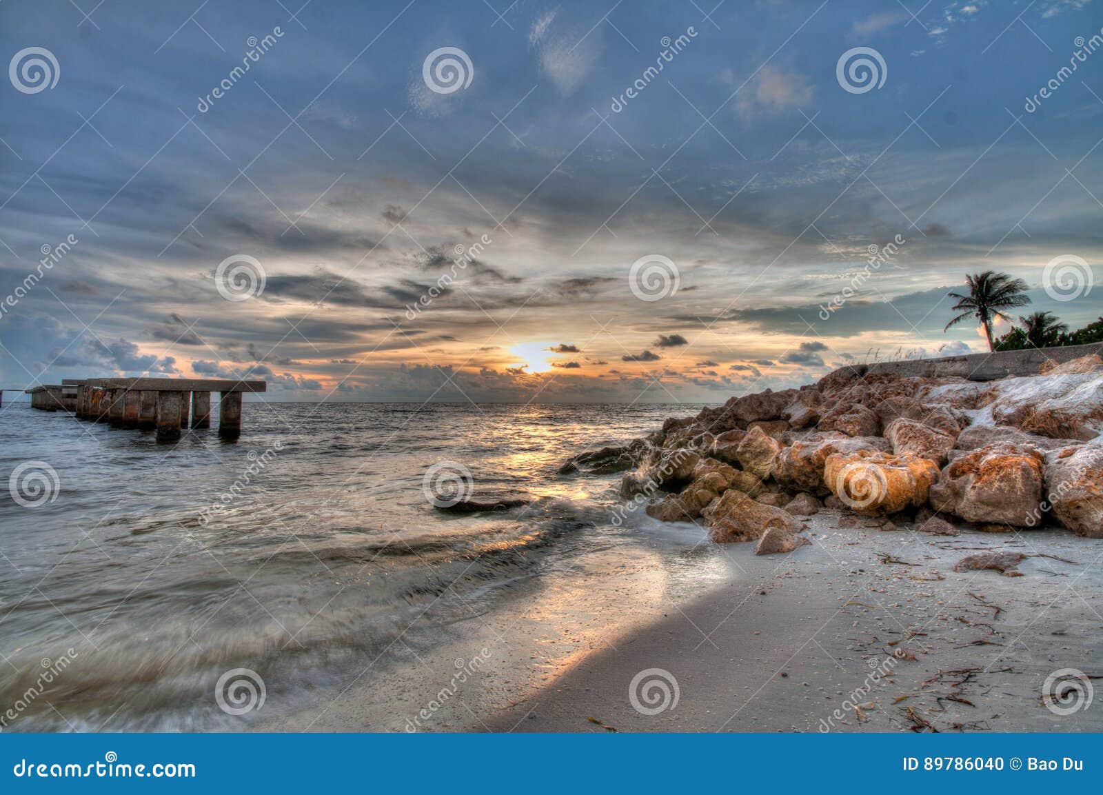 Sunset at Boca Grande Beach, Florida Stock Photo - Image of cloud ...