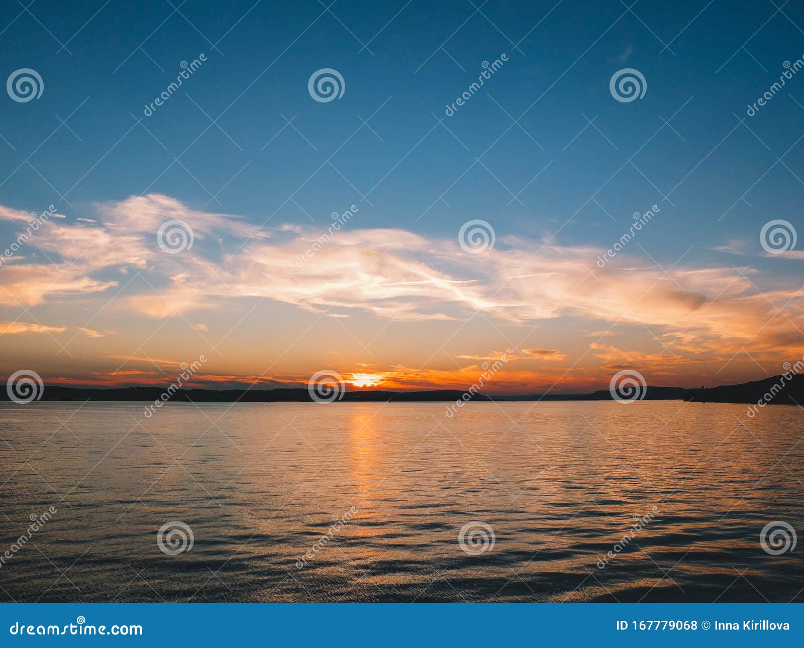 Sunset at Bodensee Lake, Lake Constance Stock Photo - Image of lake ...