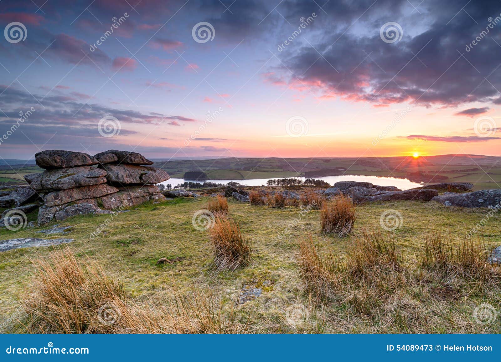 Sunset on Bodmin Moor stock image. Image of background - 54089473