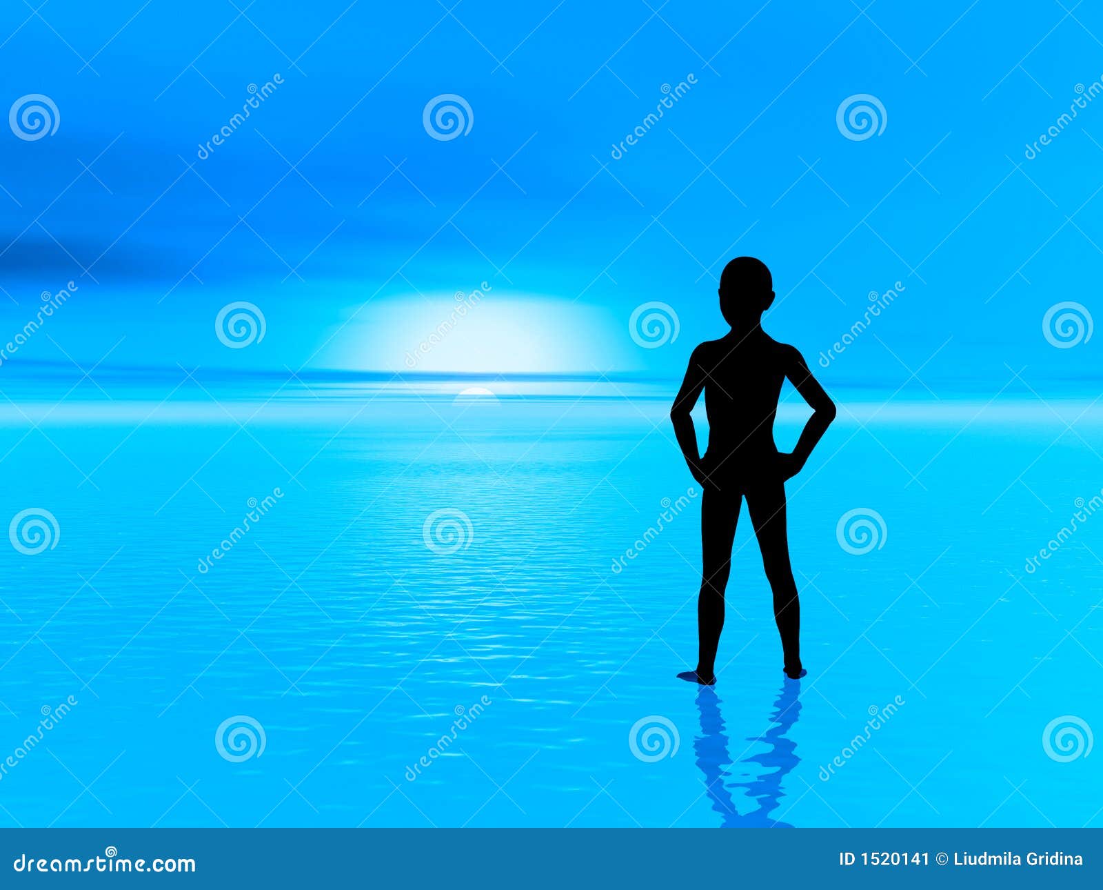 Sunset Boy stock illustration. Illustration of poster - 1520141
