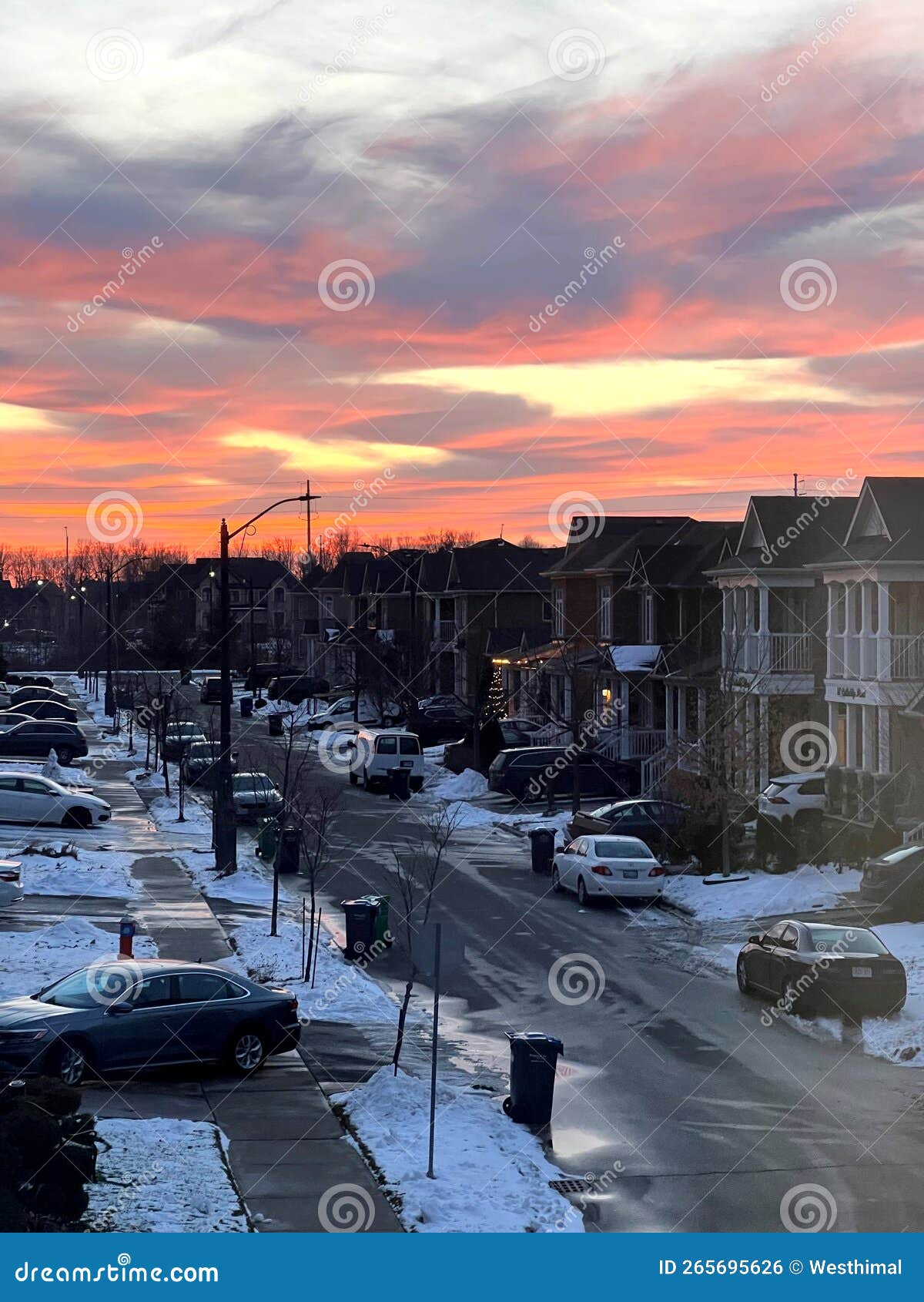 Sunset at Brampton Canada on a Wintry Evening Editorial Photo - Image ...