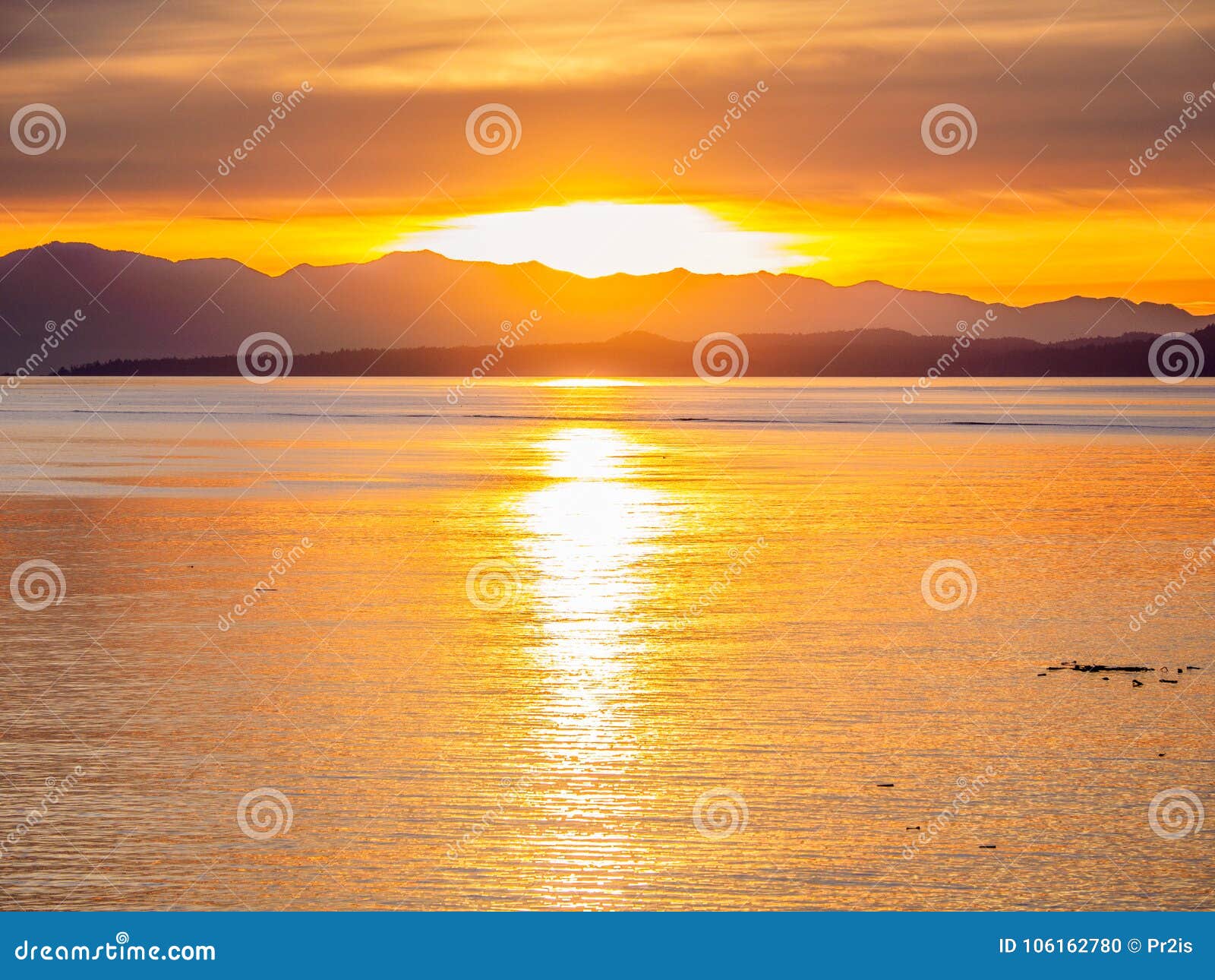 Sunset at the Breakwater in Victoria BC, Canada Stock Photo - Image of ...