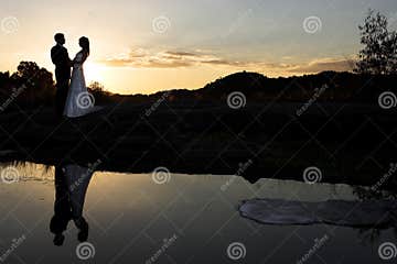 Sunset bride stock image. Image of bride, woman, couple - 152913
