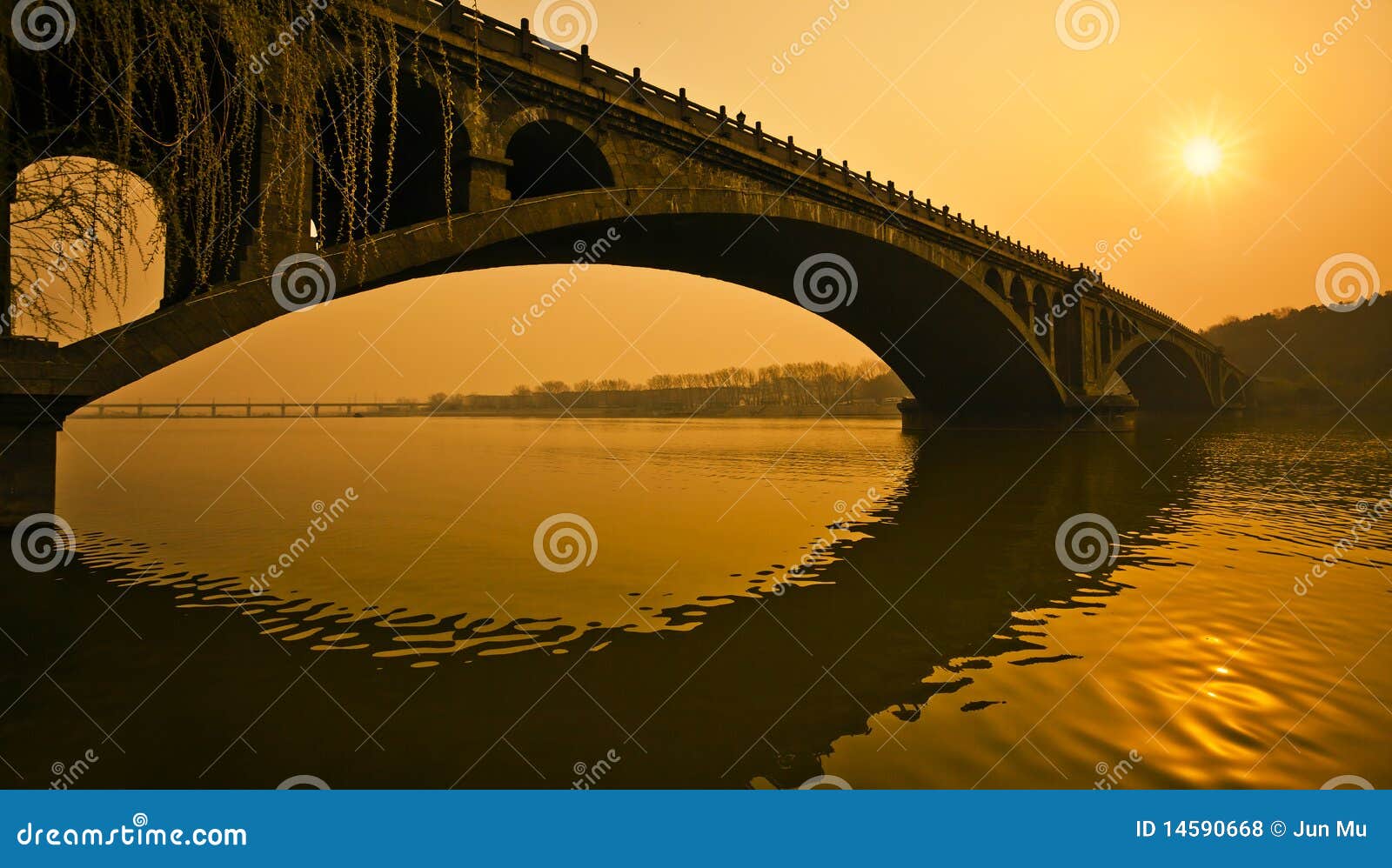 Sunset on bridge stock photo. Image of road, sunrise - 14590668