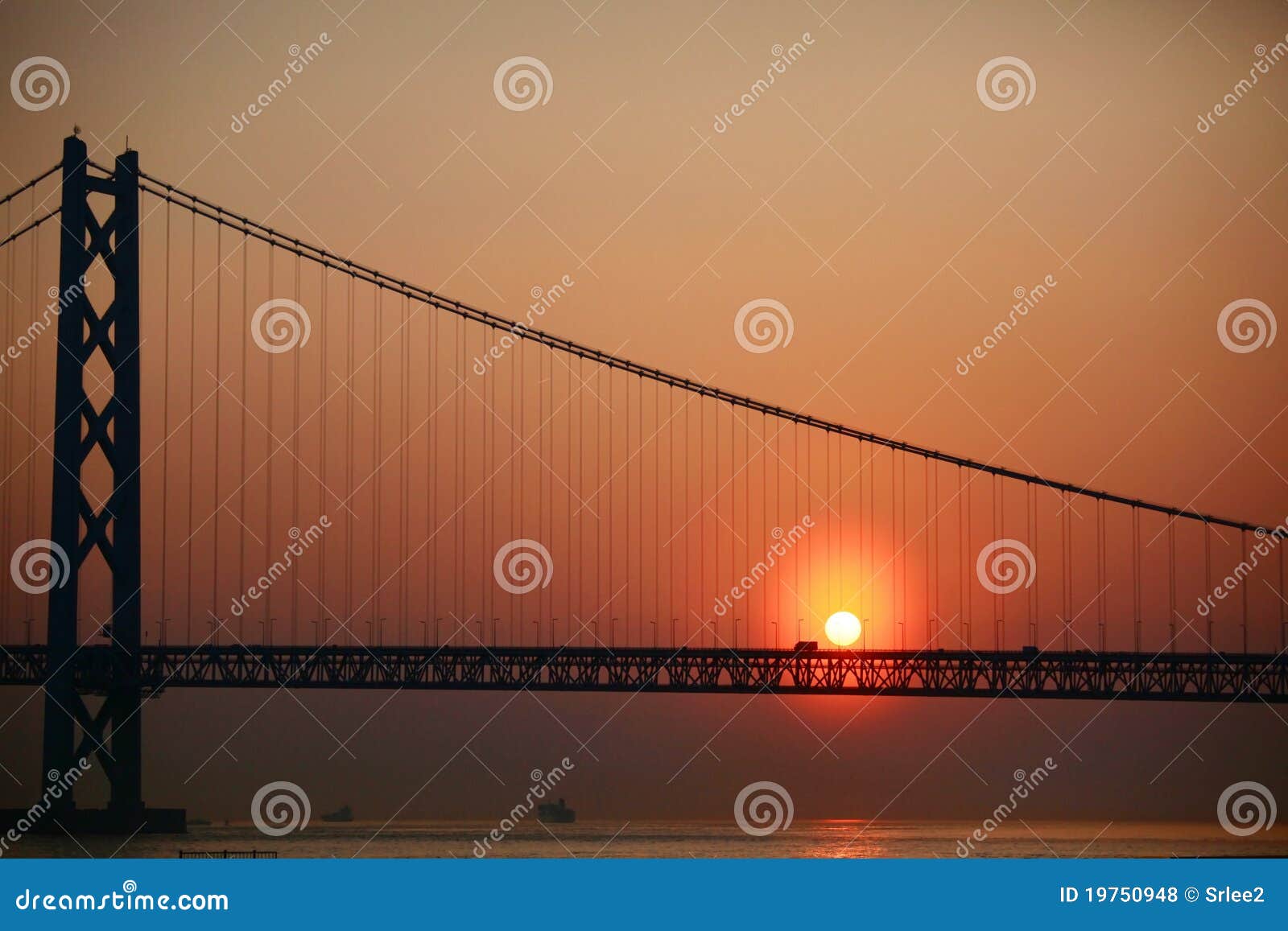 Sunset on the bridge stock photo. Image of scenery, landscape - 19750948