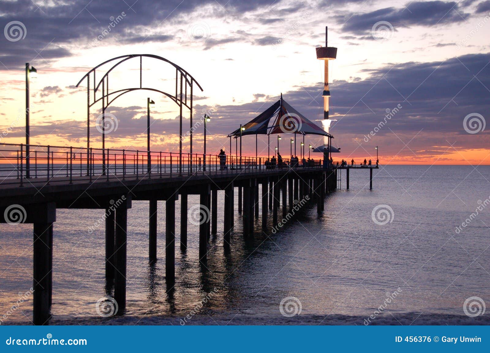 Sunset at Brighton (2) stock photo. Image of adelaide, lighting - 456376