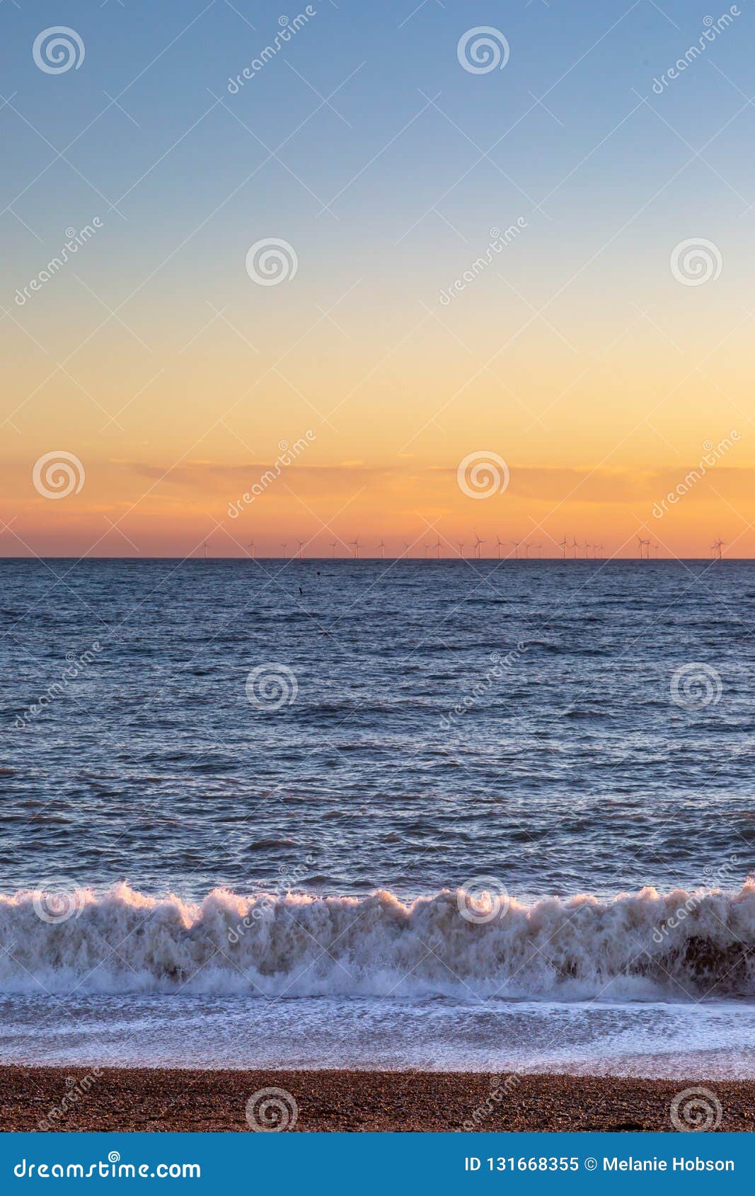 Sunset at Brighton Beach stock image. Image of coast - 131668355