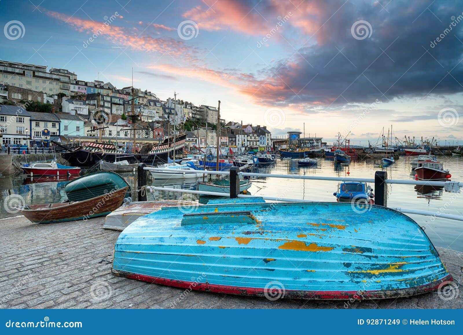 Sunset at Brixham stock image. Image of beautiful, dramatic - 92871249