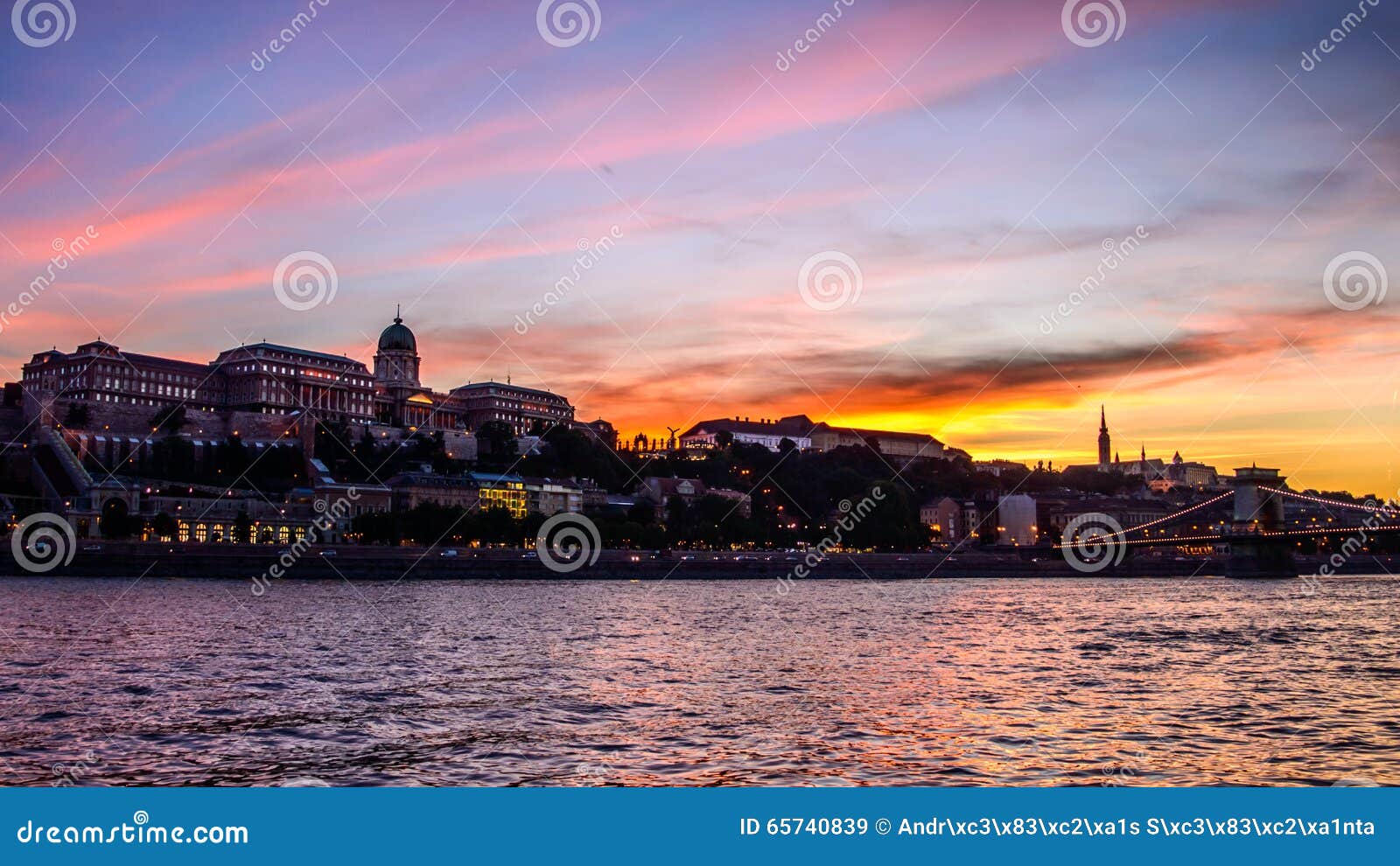 Sunset in Budapest stock image. Image of budapest, sunset - 65740839