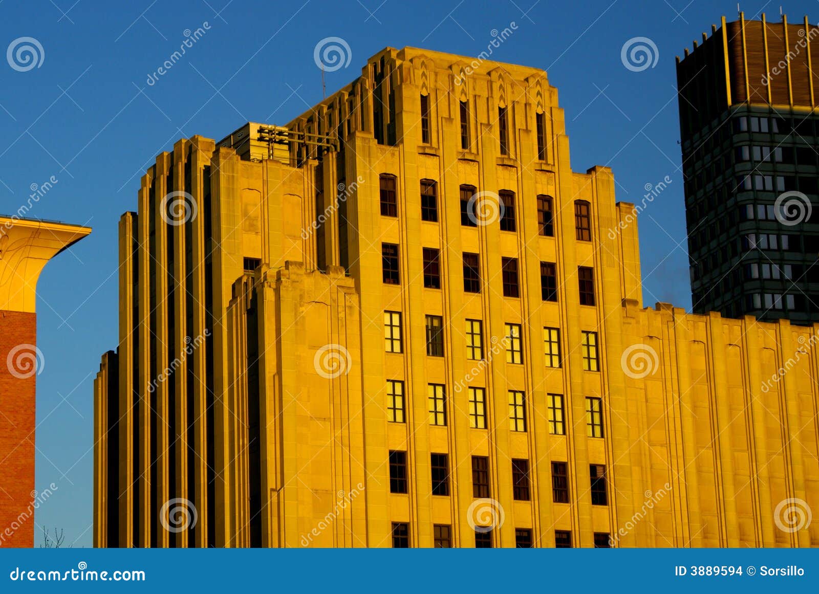 Sunset building stock photo. Image of deco, warm, cement - 3889594