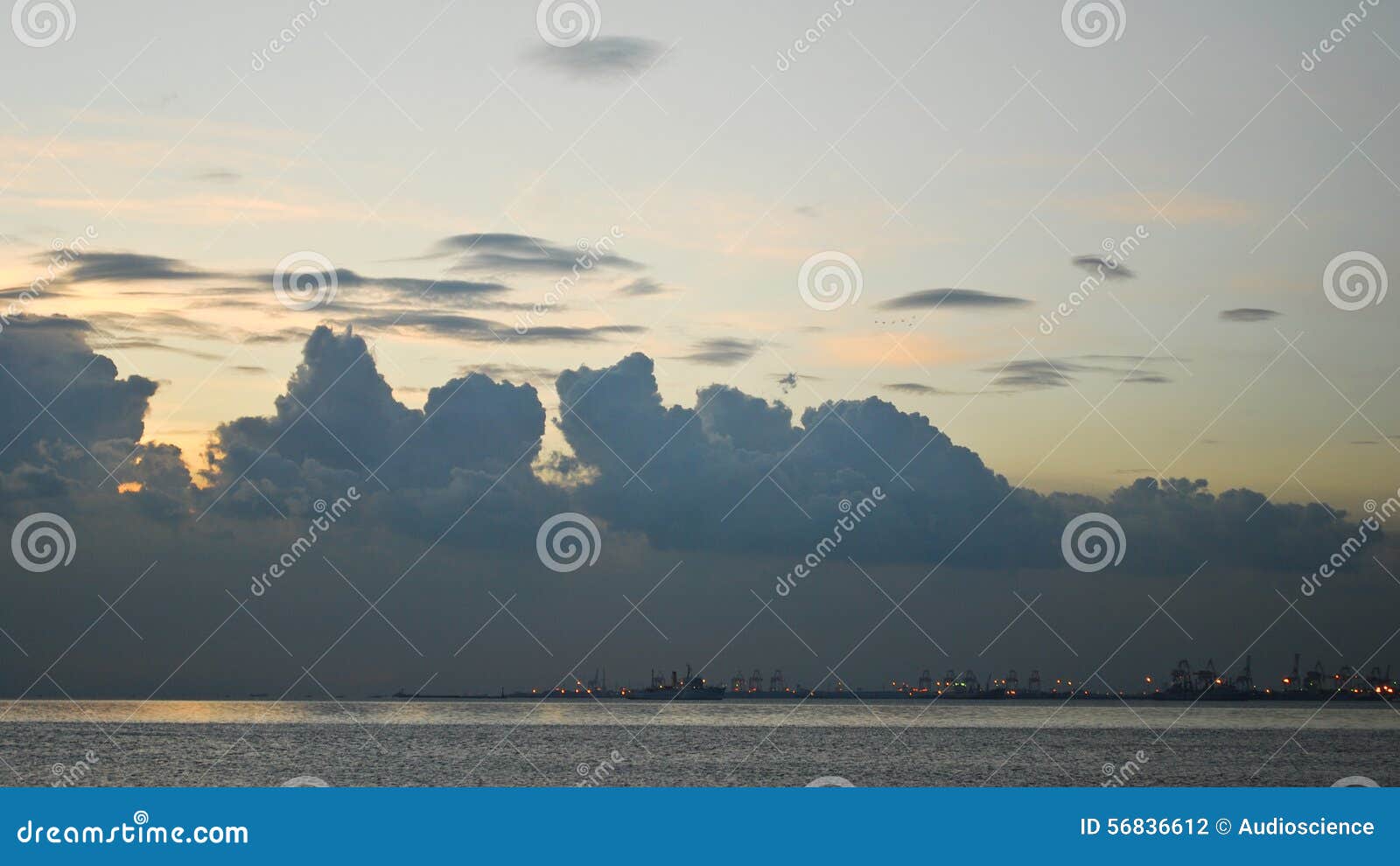Sunset at a Busy Pier stock photo. Image of cloudscape - 56836612