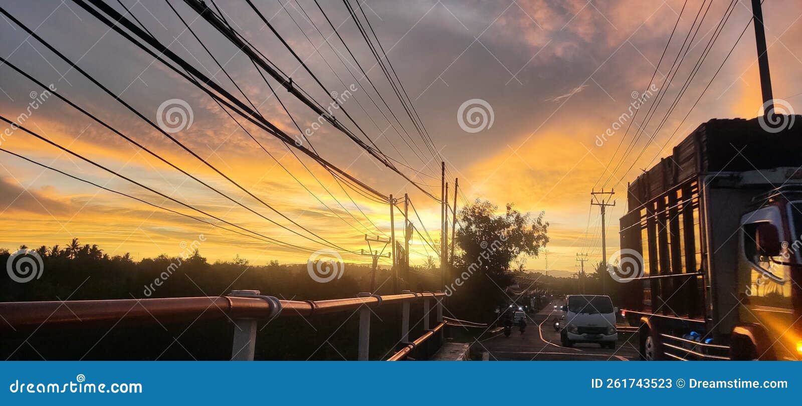 Sunset cable car stock image. Image of view, sunset - 261743523