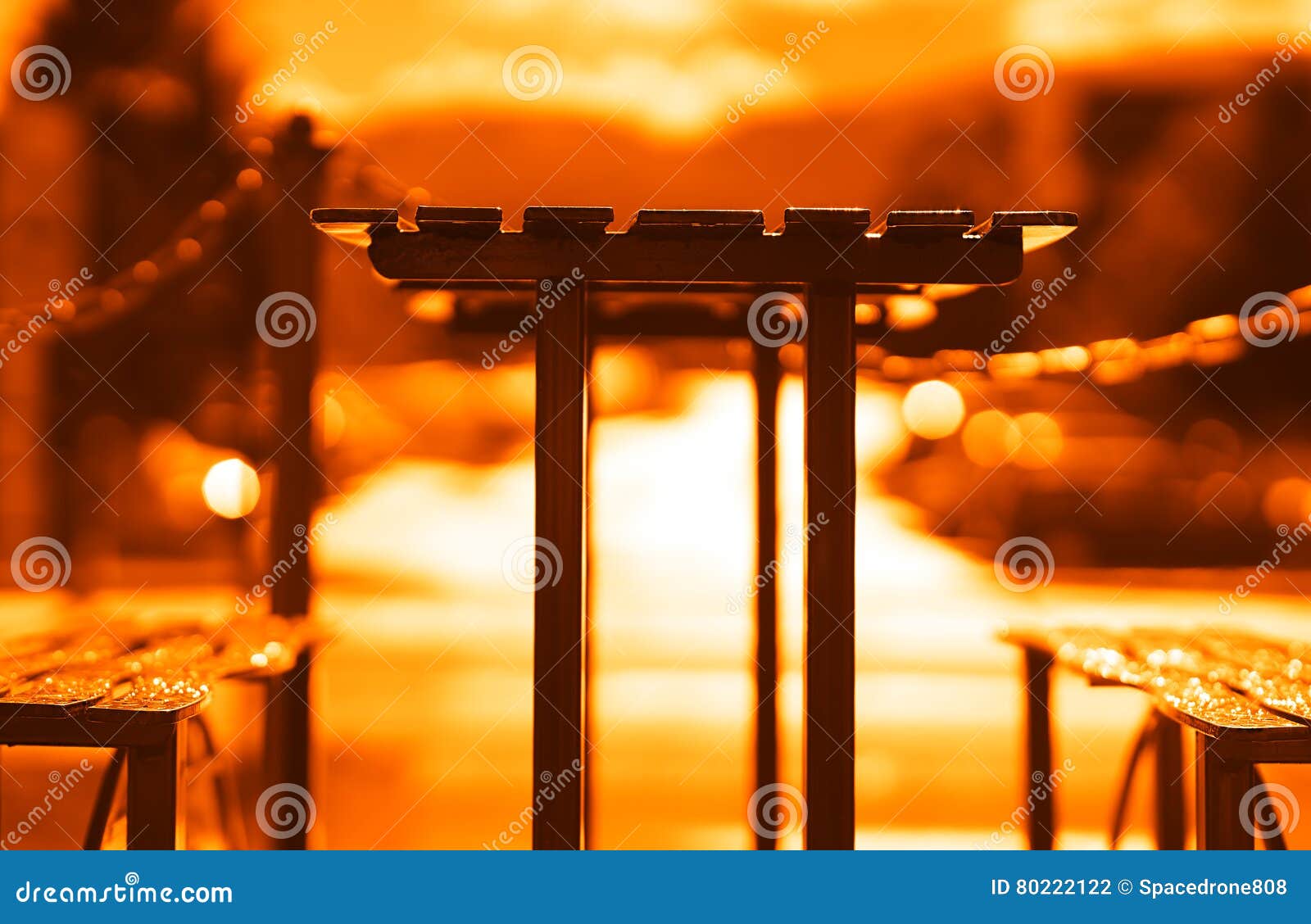 Sunset Cafe Table with Benches Backdrop Stock Photo - Image of selected ...