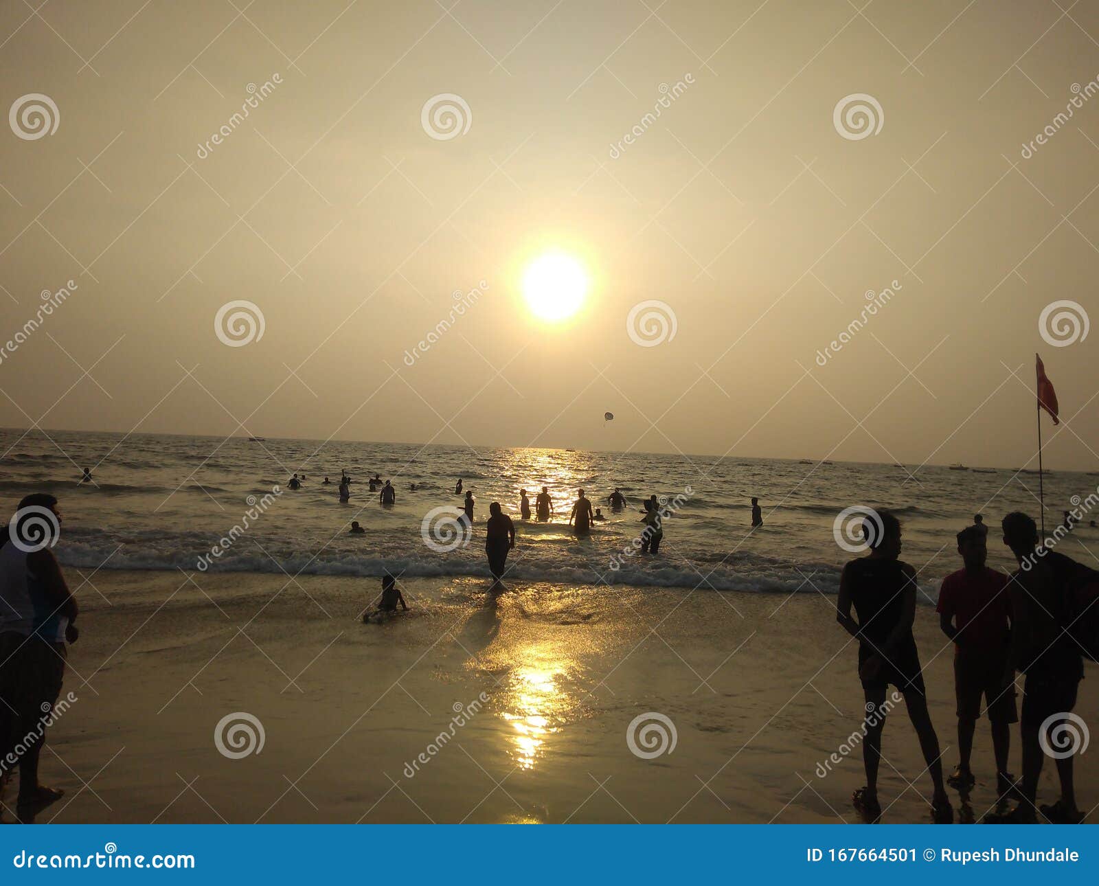 Sunset on Calangute Beach in India Editorial Photo - Image of india ...