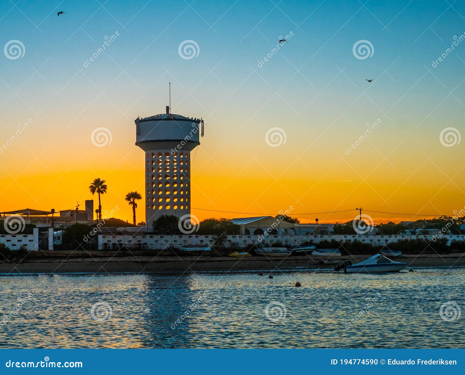 Sunset in Camping Beach Park of Faro Stock Photo - Image of faro ...