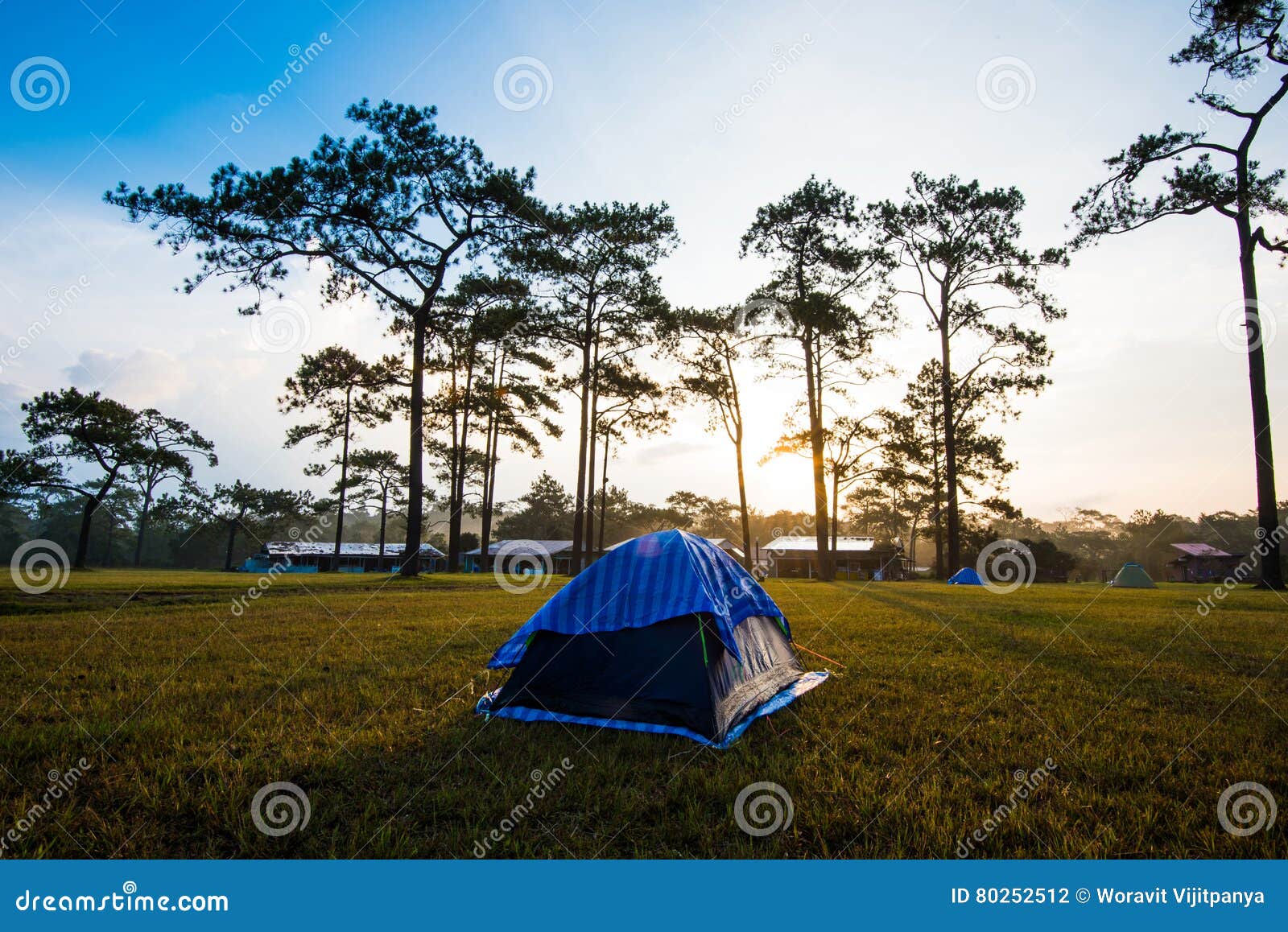 Sunset Camping tents stock photo. Image of mountains - 80252512