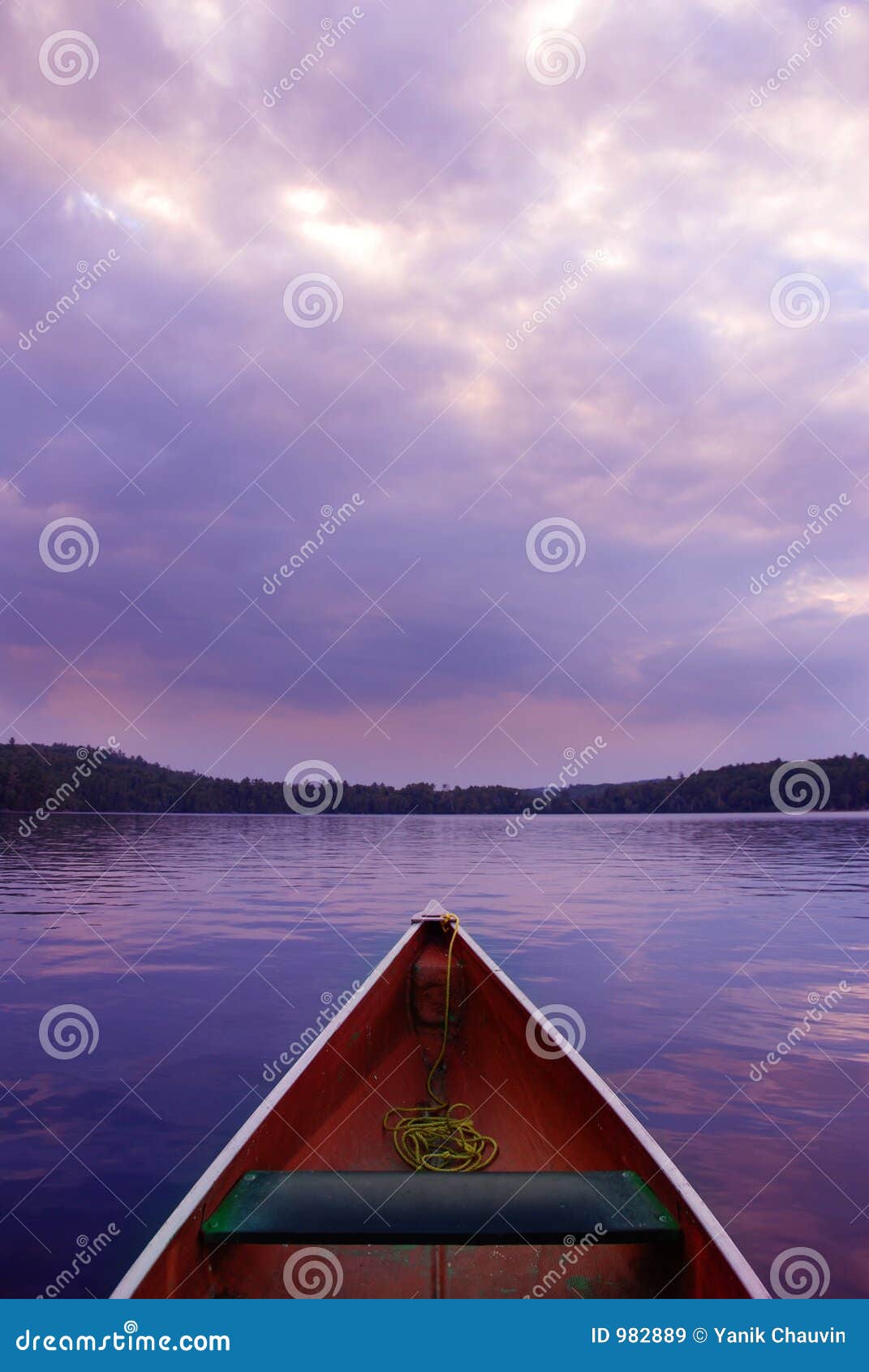 Sunset canoe stock image. Image of water, purple, cottage - 982889