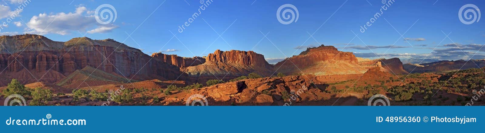 Sunset Capitol Reef National Park at Panorama Point Stock Photo - Image ...