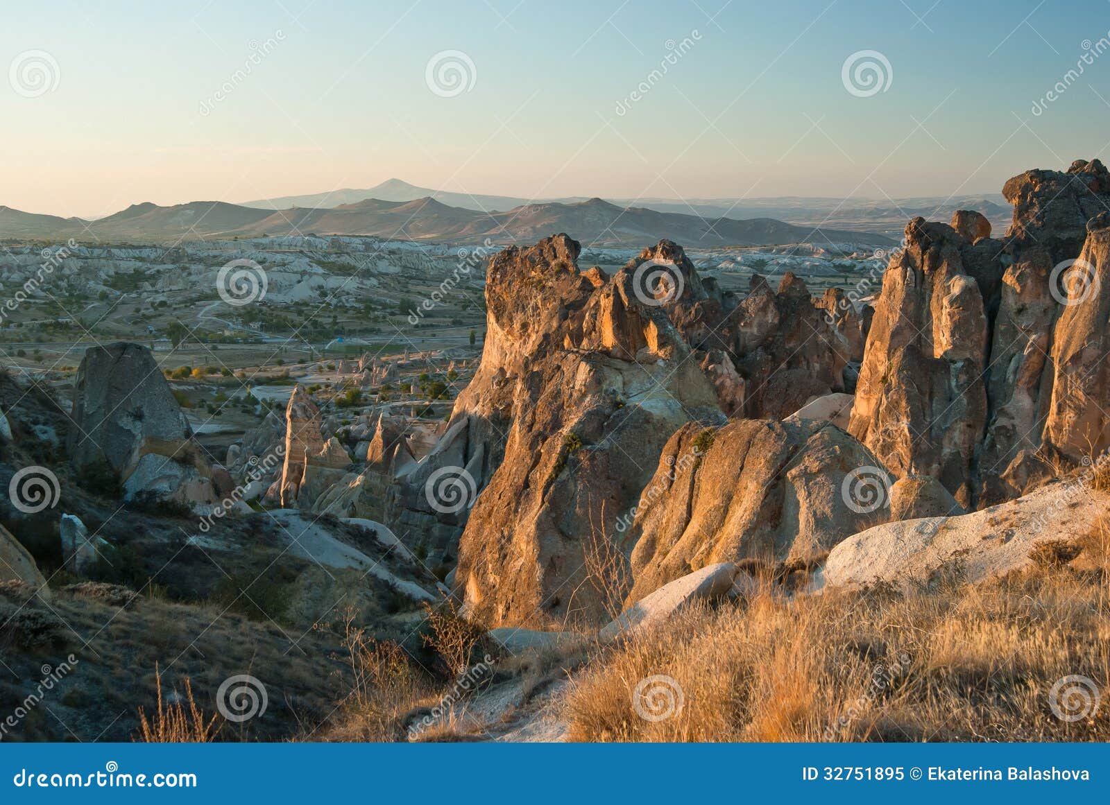 Sunset in Cappadocia stock image. Image of landscapes - 32751895