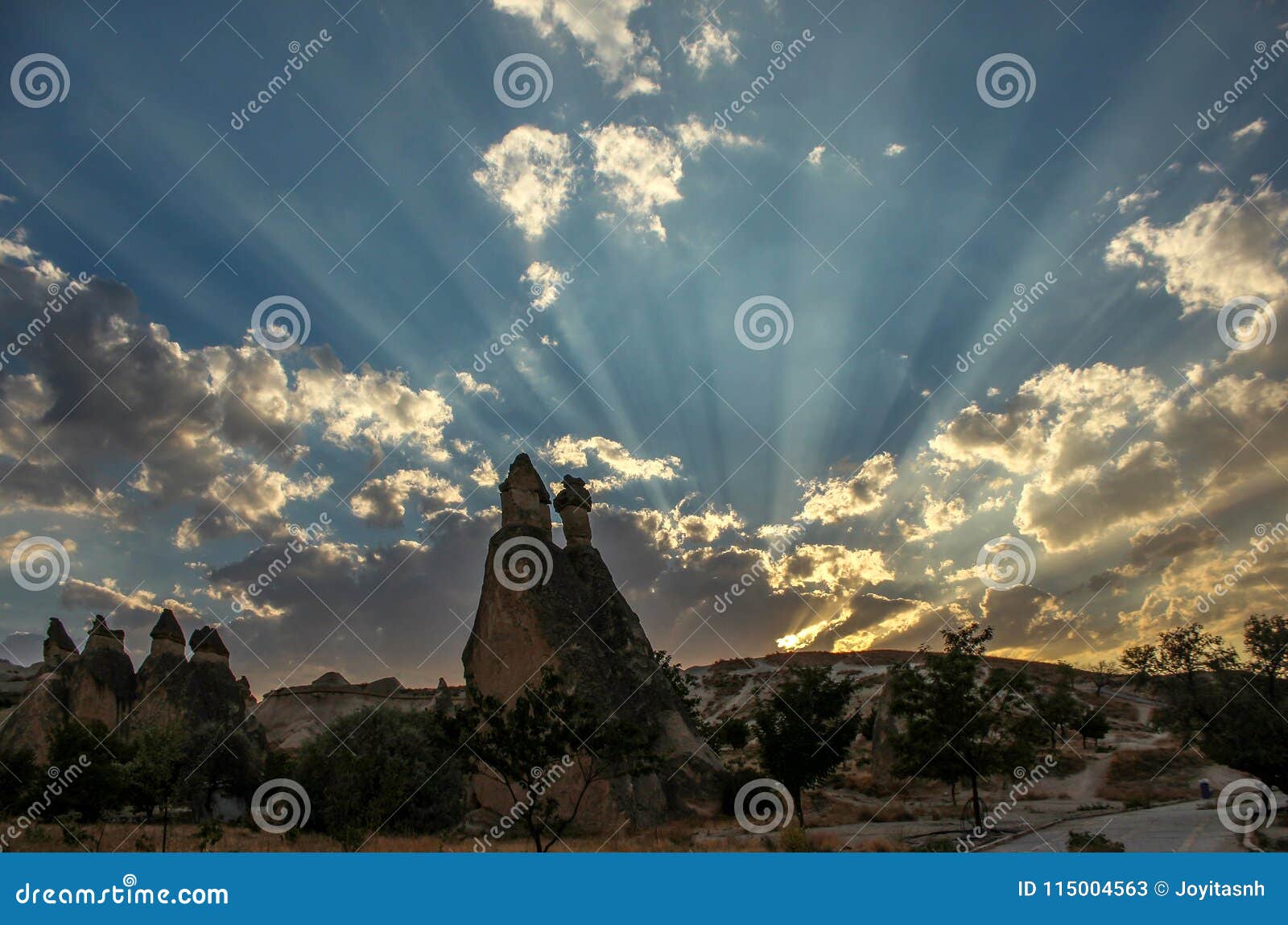 Sunset at Cappadocia stock image. Image of national - 115004563