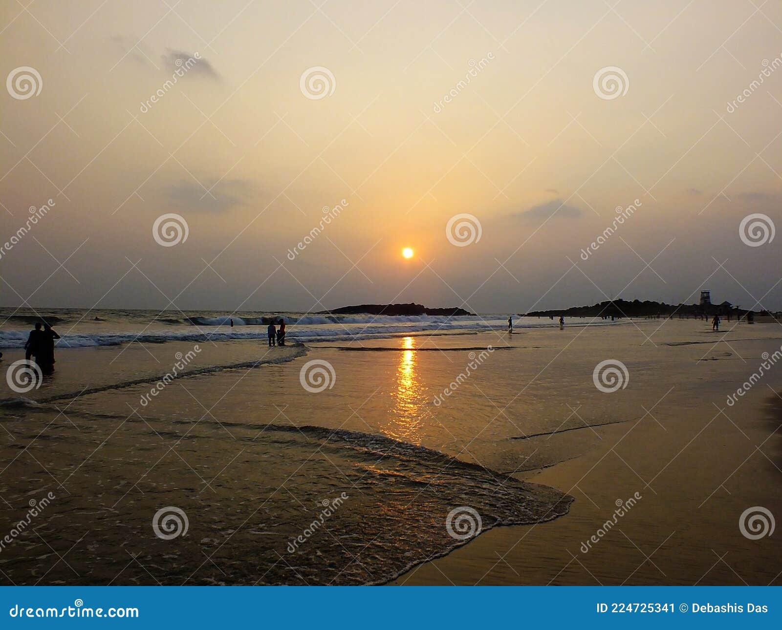 Sunset stock image. Image of kerala, reflection, sunrise - 224725341