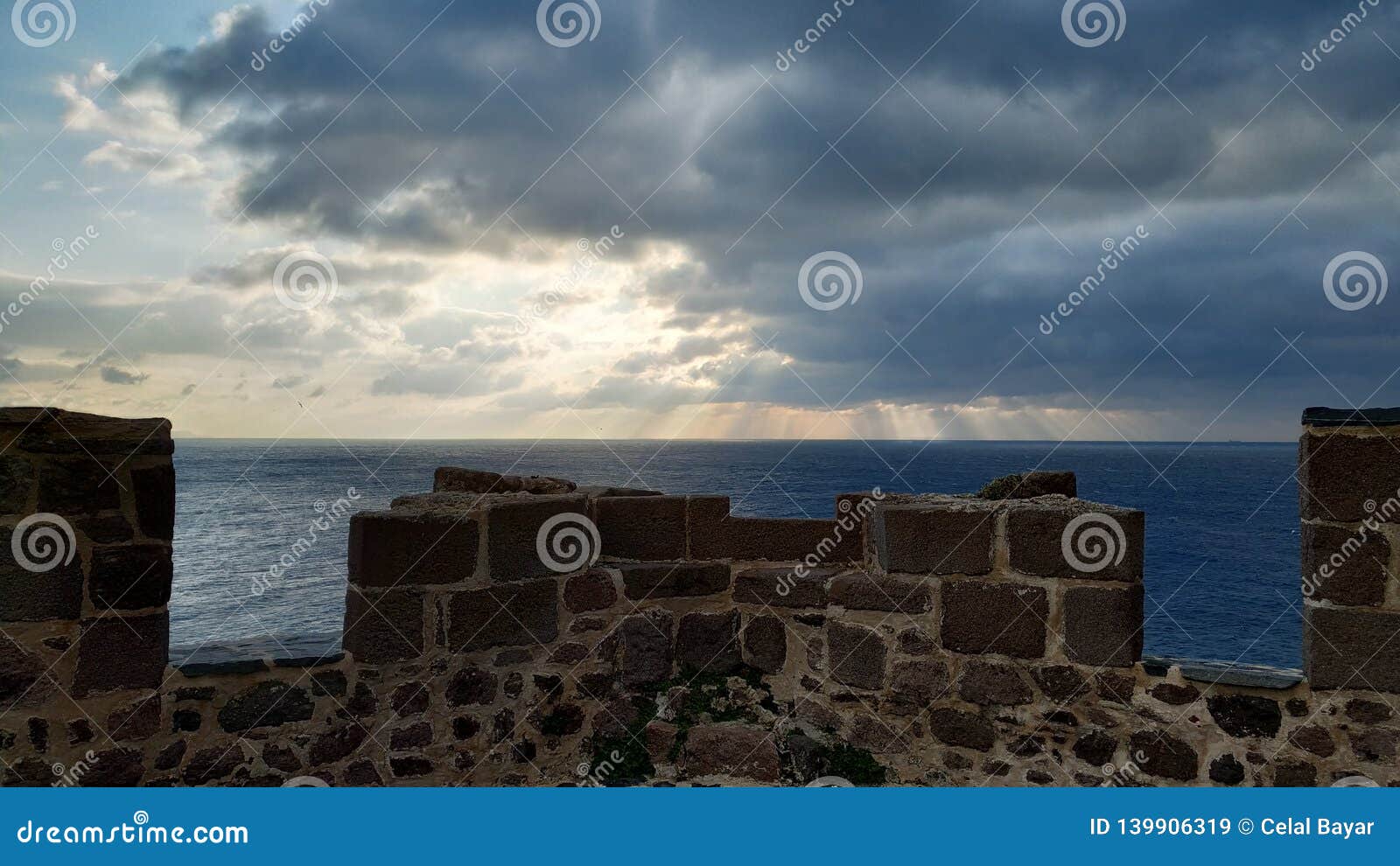 Sunset from the castle stock image. Image of anakkale - 139906319